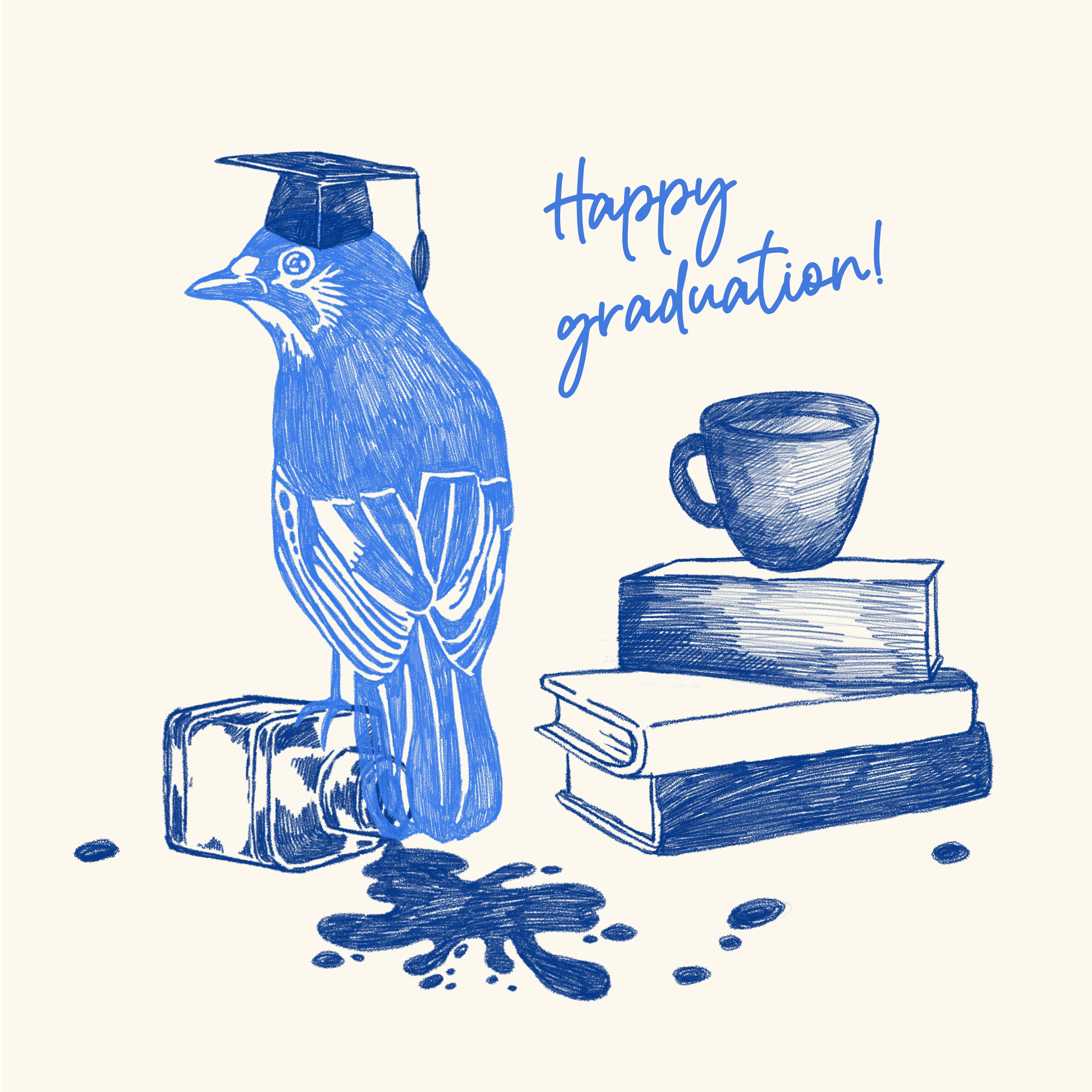 Smart Blue Bird Graduation | Boomf