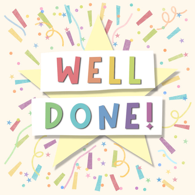 Confetti Star Well Done Card – Boomf