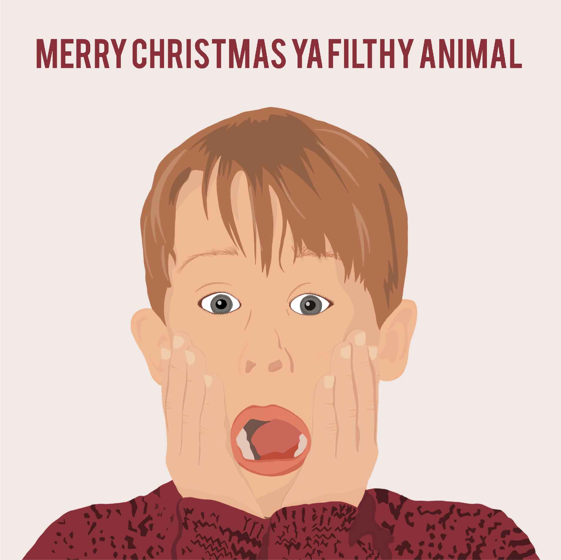 Ya Filthy Animal Home Alone Christmas Card – Boomf