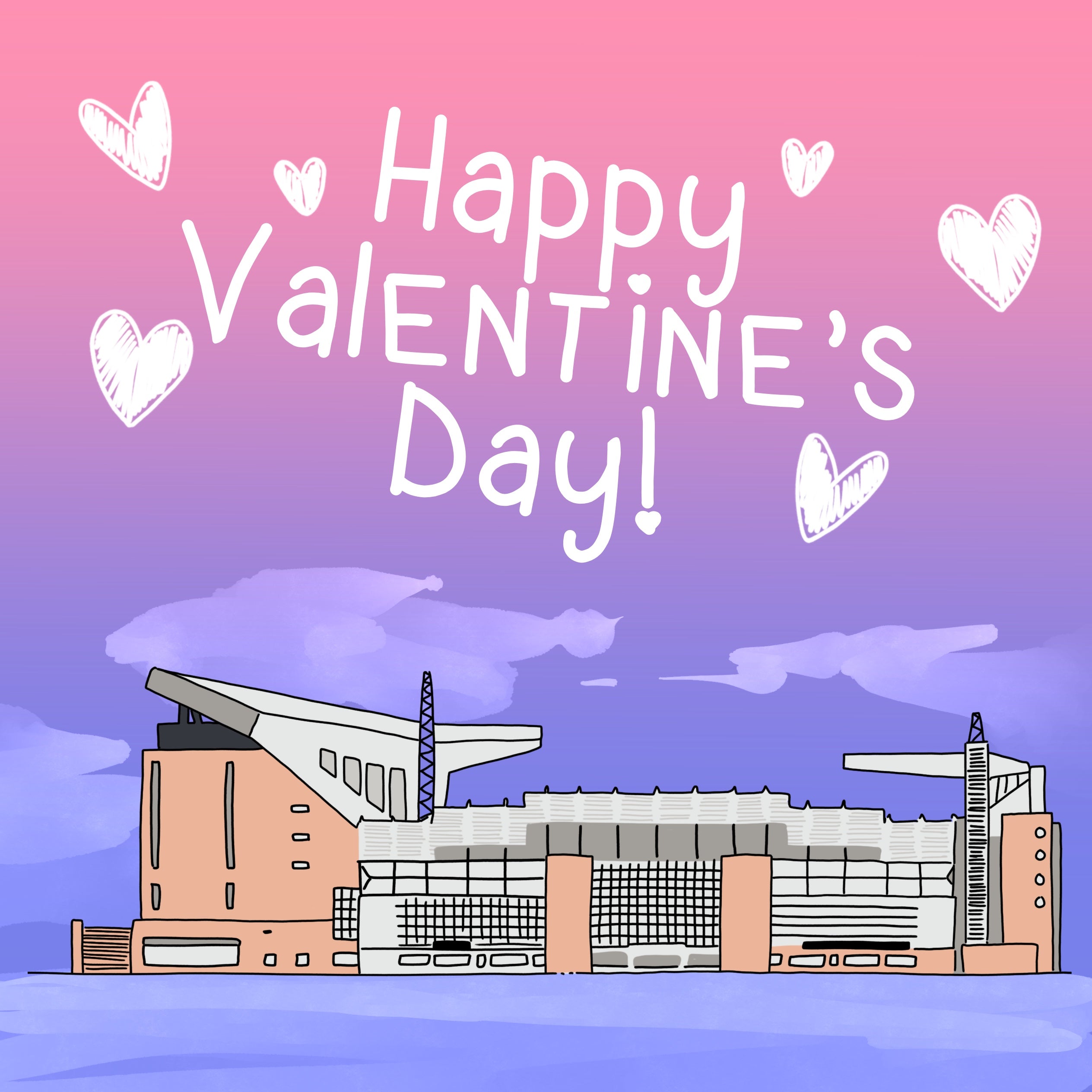 Happy Valentine's Day Liverpool Scenery Card | Boomf