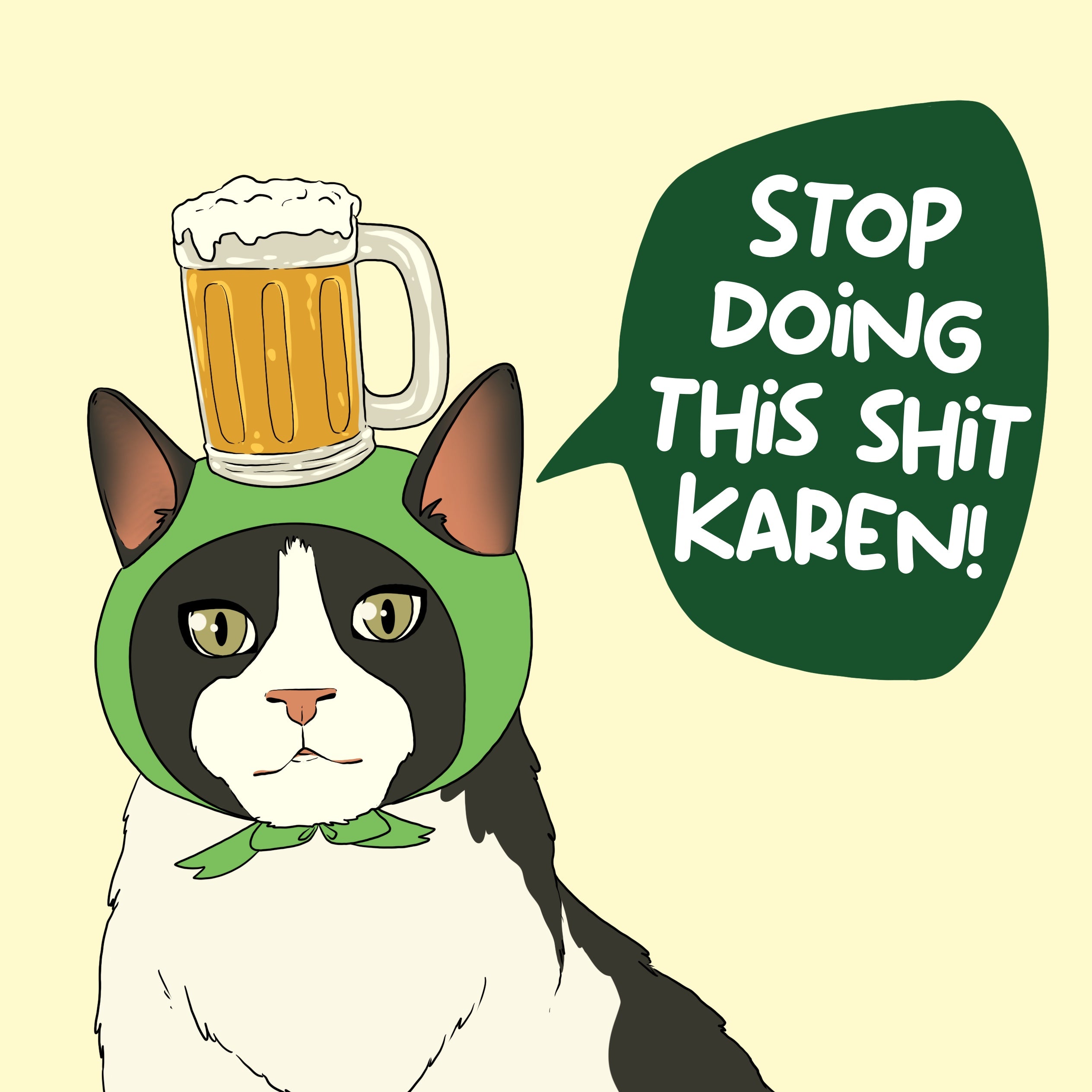 Stop Doing This Shit Funny Cat St. Patrick's Day Card | Boomf