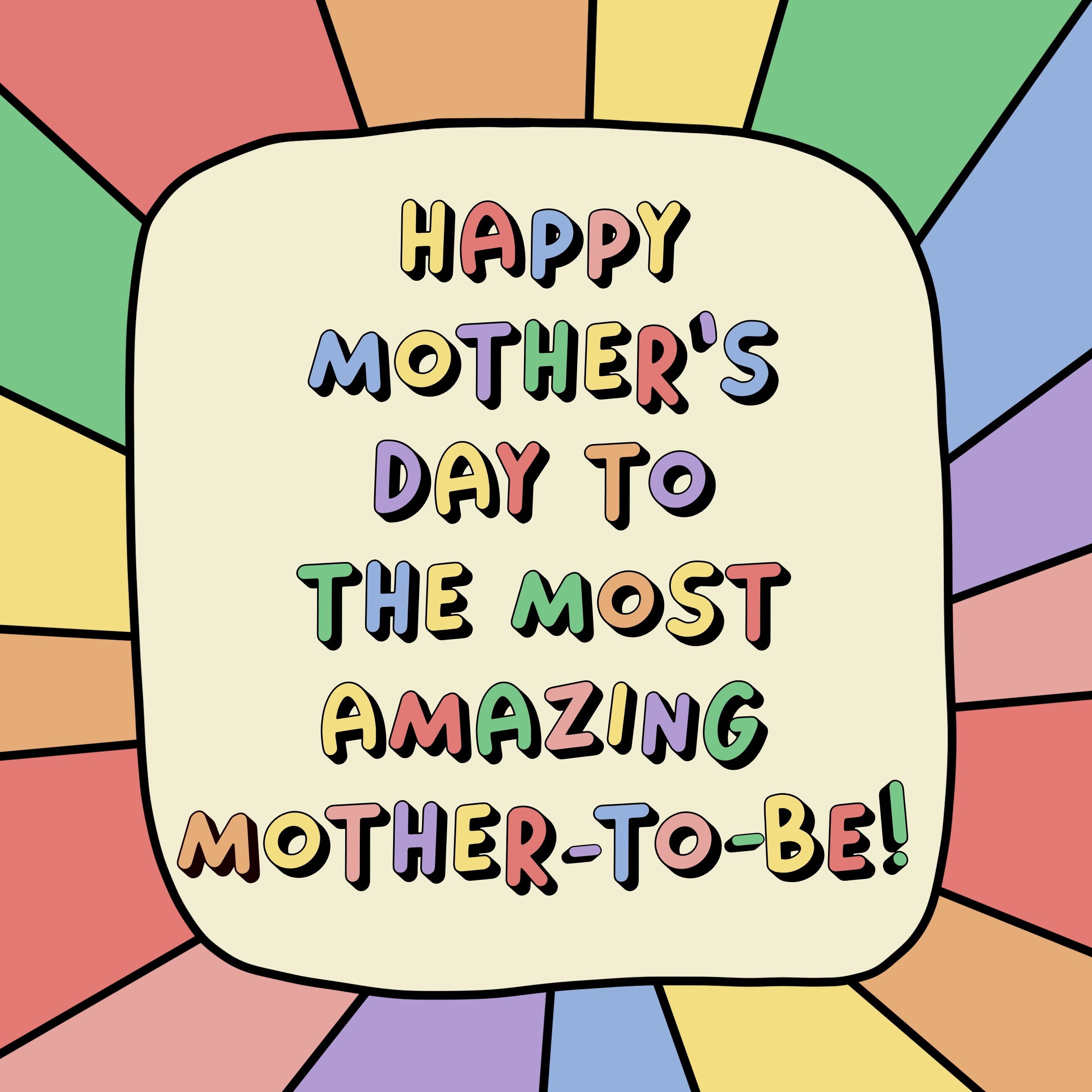 Happy Mother's Day To Mother-to-be Colorful Card | Boomf