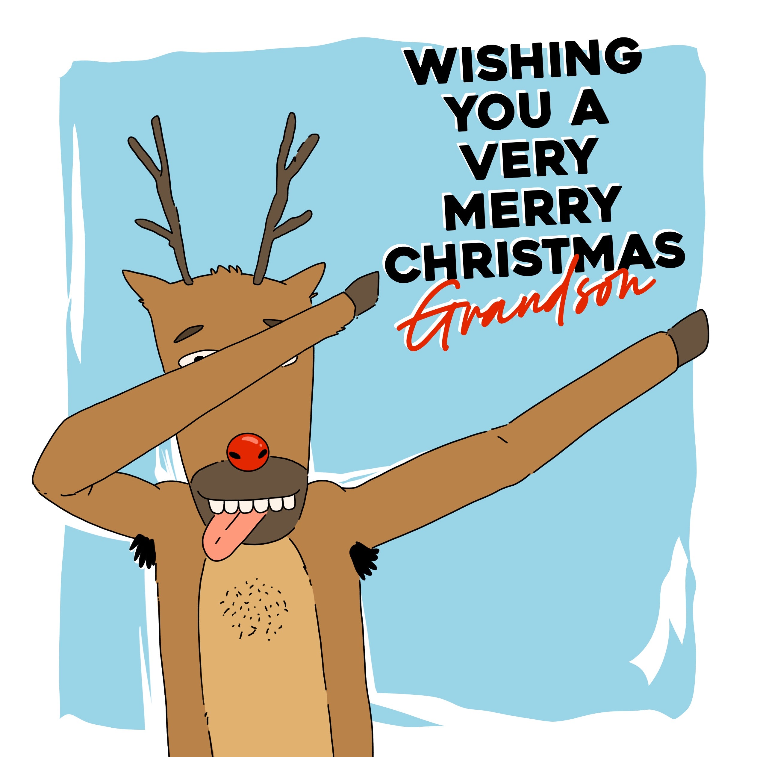Merry Christmas Reindeer Doing Dab Card | Boomf