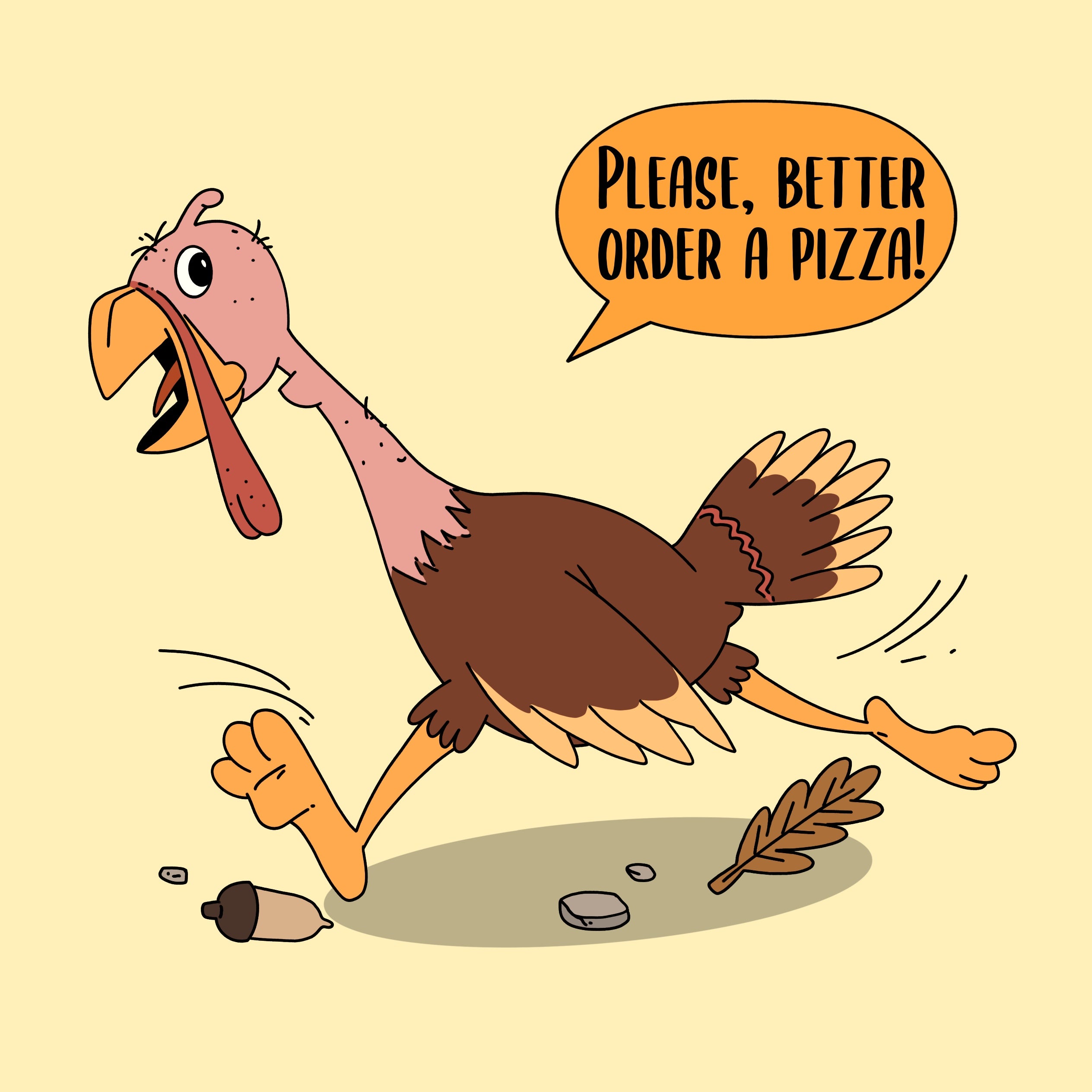 Running Turkey Thanksgiving Day Card Boomf