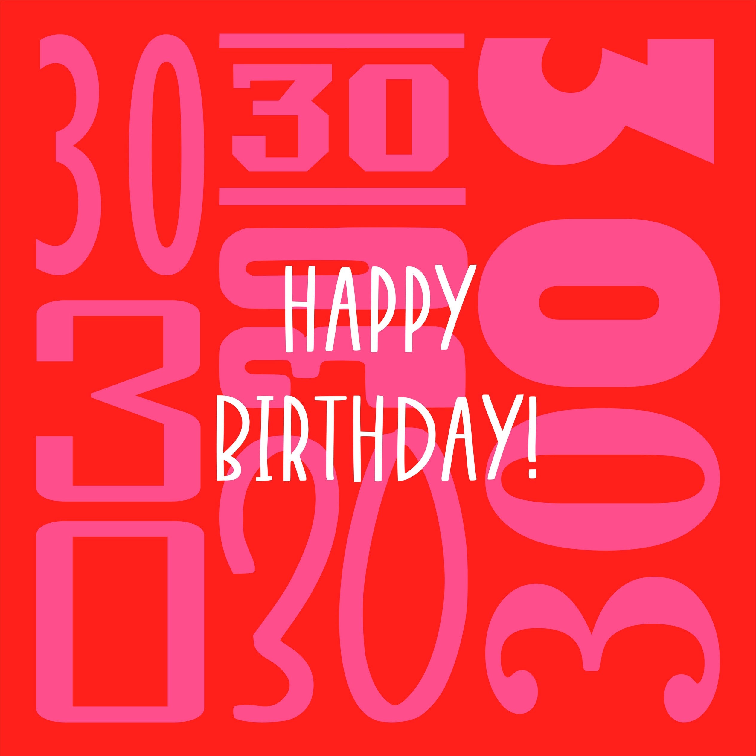 Happy 30th Birthday Red Background | Boomf