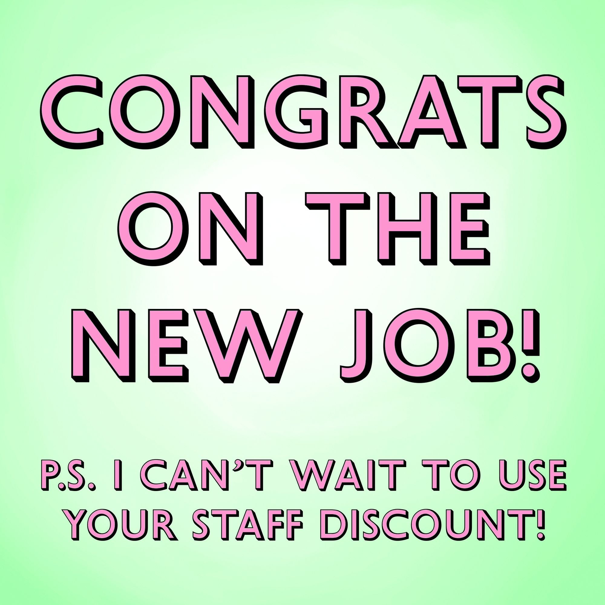 Staff Discount Congrats Card – Boomf