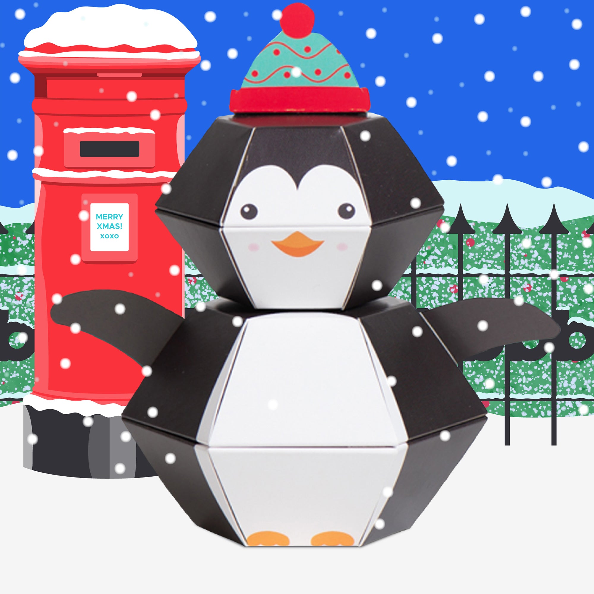 Christmas Penguin Personalised 3D Pop-up Confetti Wild Card – Boomf