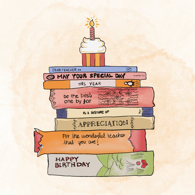 Vintage Books Happy Birthday Card | Boomf