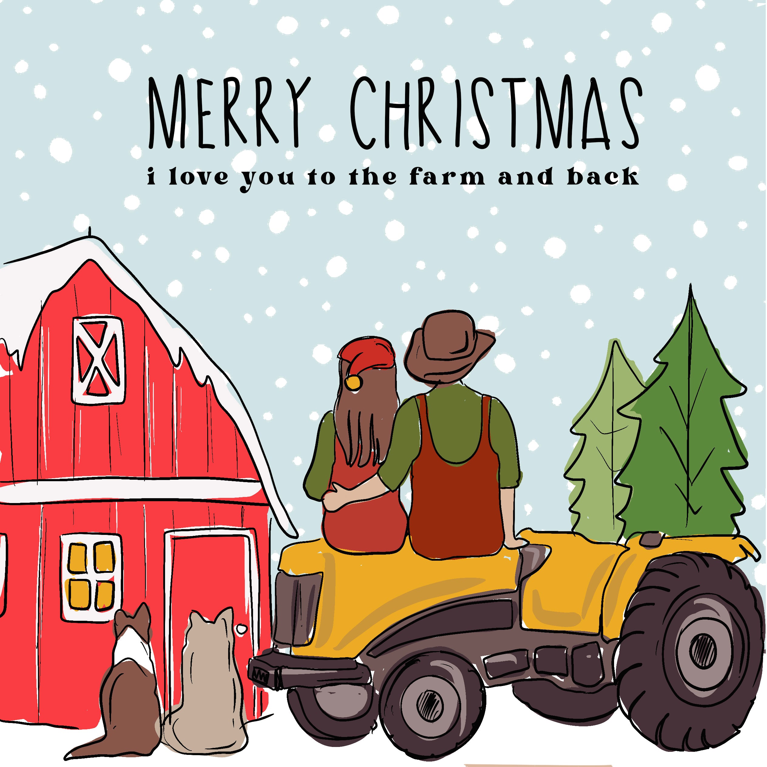 Merry Christmas I Love You To The Farm And Back Card | Boomf