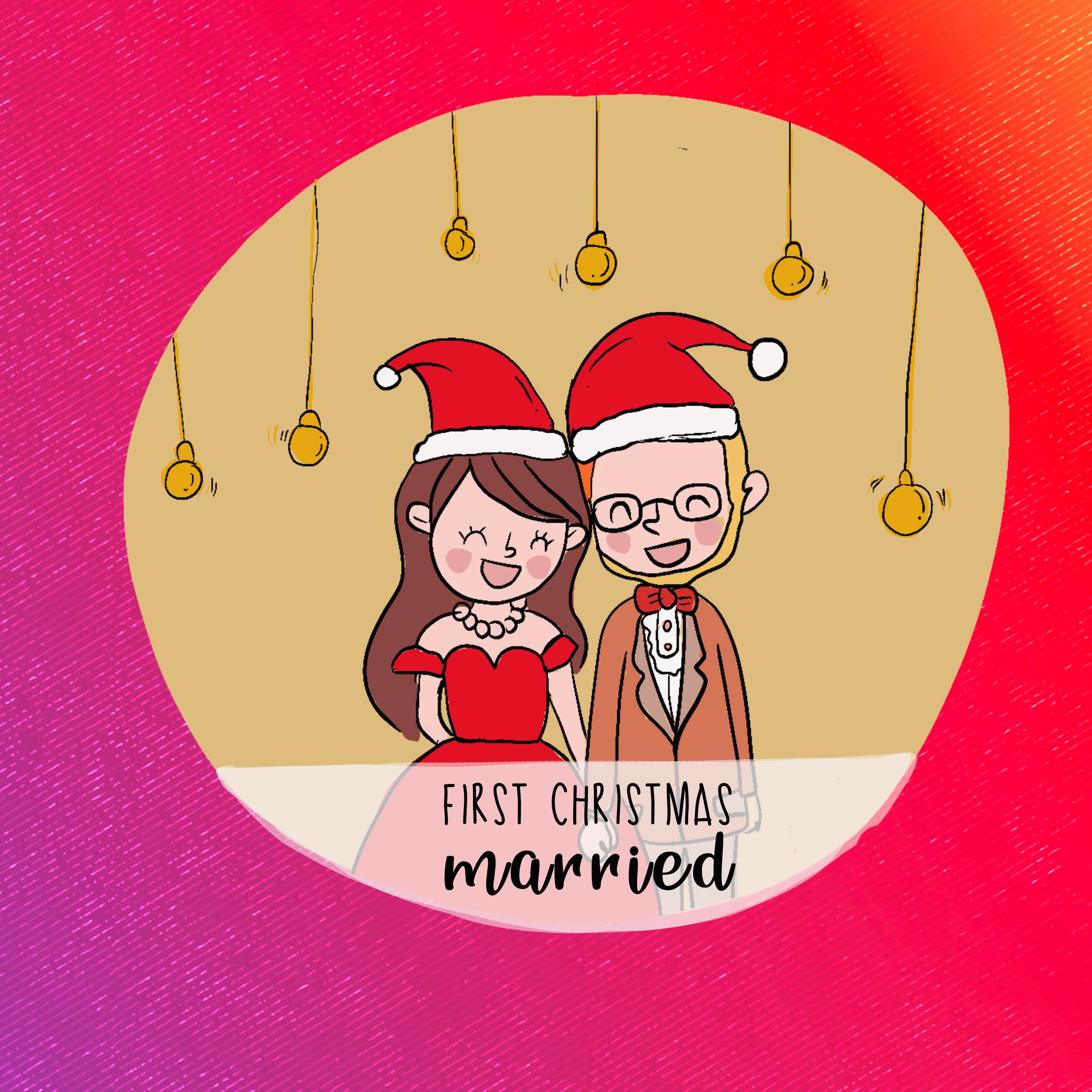 Merry First Christmas Happy Couple Card | Boomf