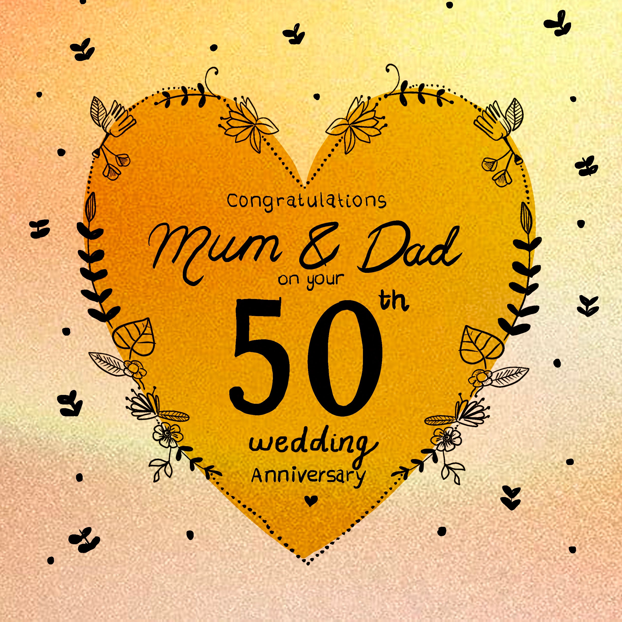 Mum Dad Happy Golden Wedding Anniversary Card Boomf Mum Dad Happy Golden Wedding Anniversary Card Boomf