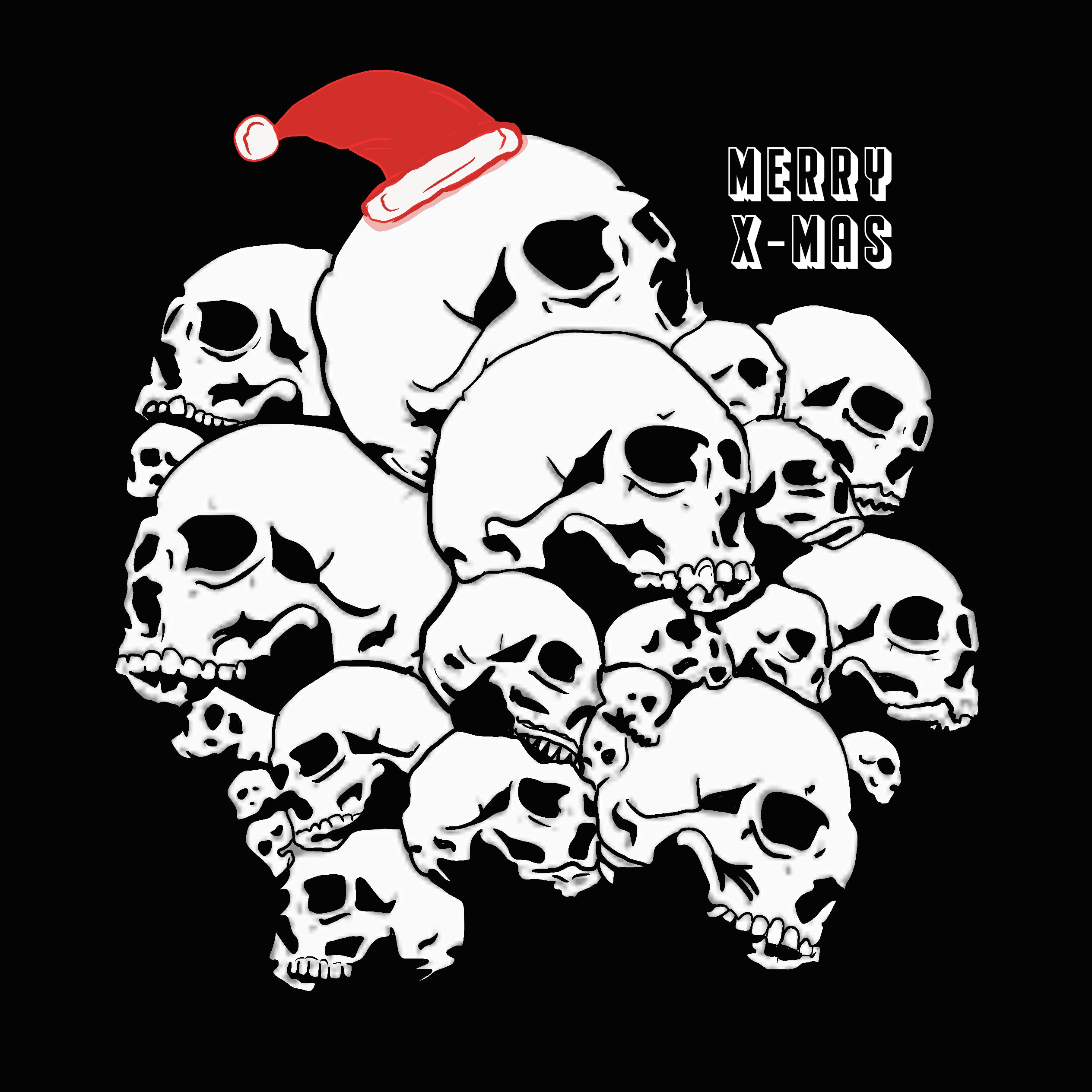 Merry Christmas Bunch Of Skulls Card | Boomf