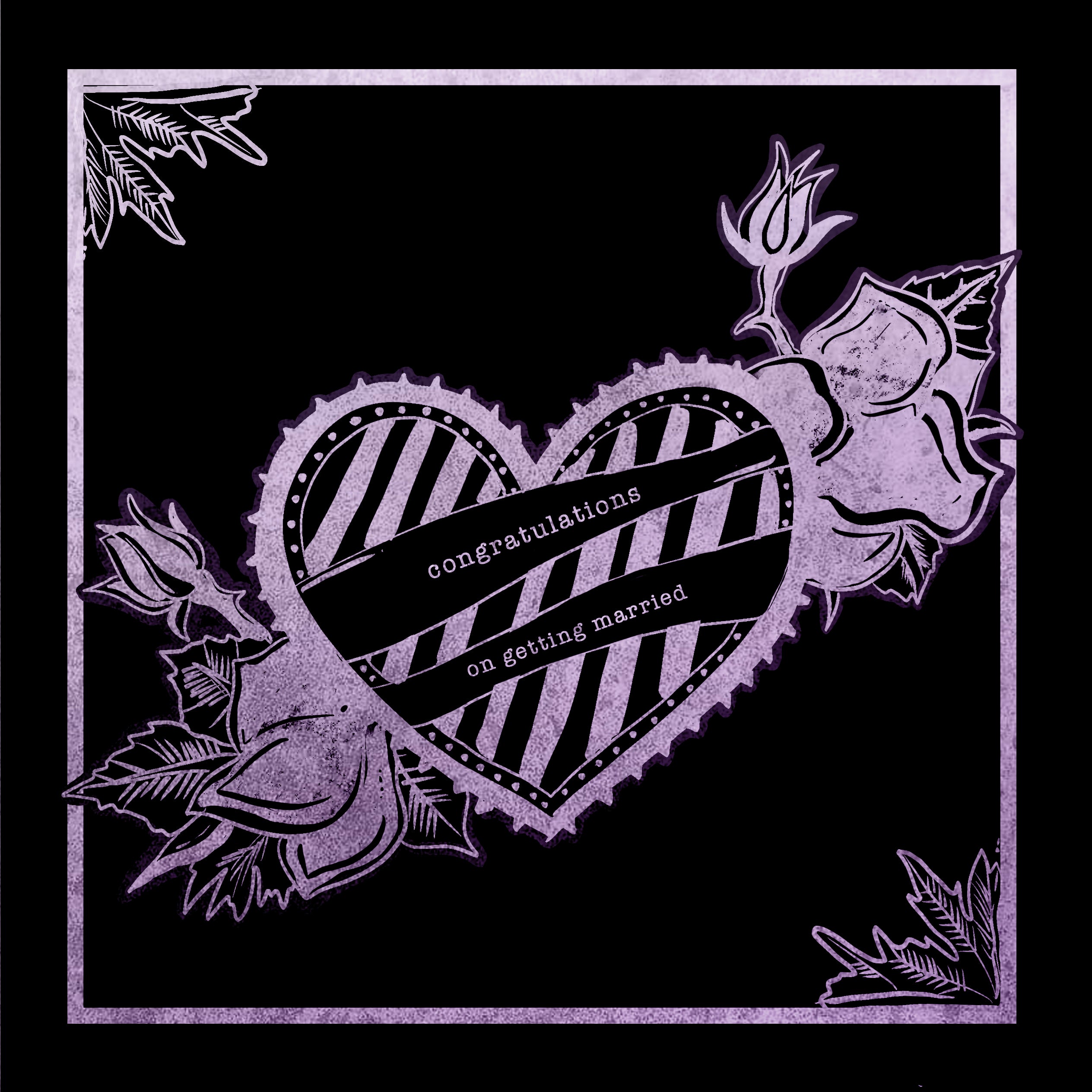 Gothic Heart Congratulations On Getting Married | Boomf