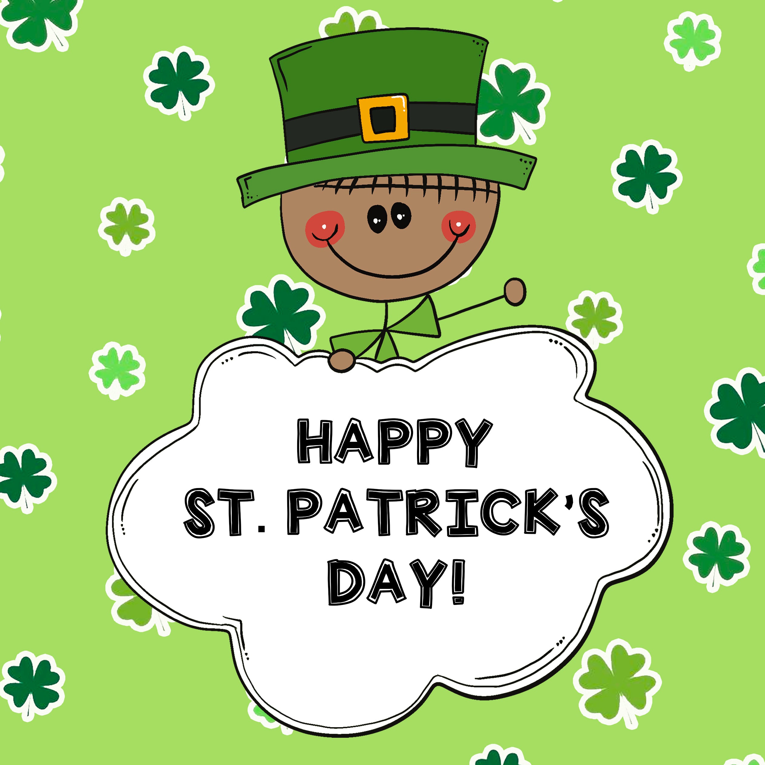 Cute Stickman St. Patrick's Day Card | Boomf