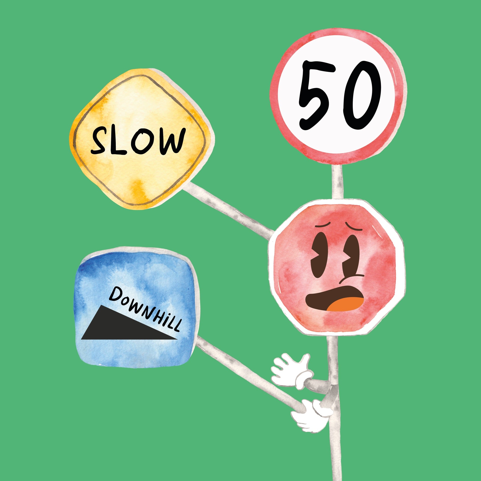 Warning Road Sign 50th Birthday Card – Boomf