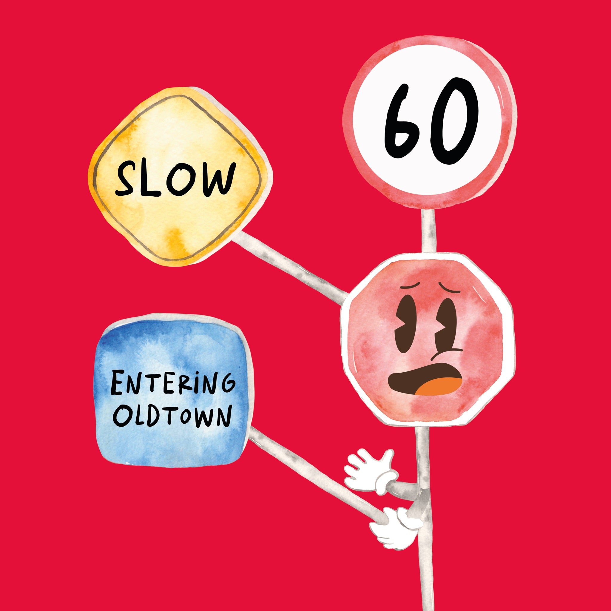 Warning Road Sign 60th Birthday Card – Boomf