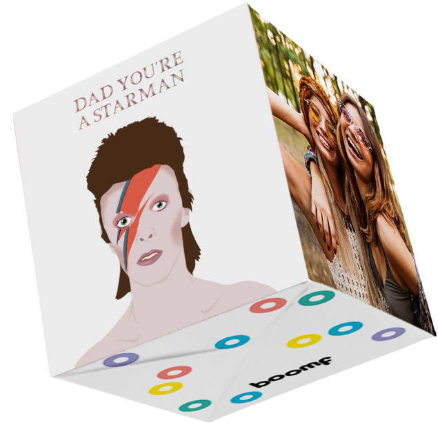 Dad You're A Starman Bomb 3D Cube Card – Boomf