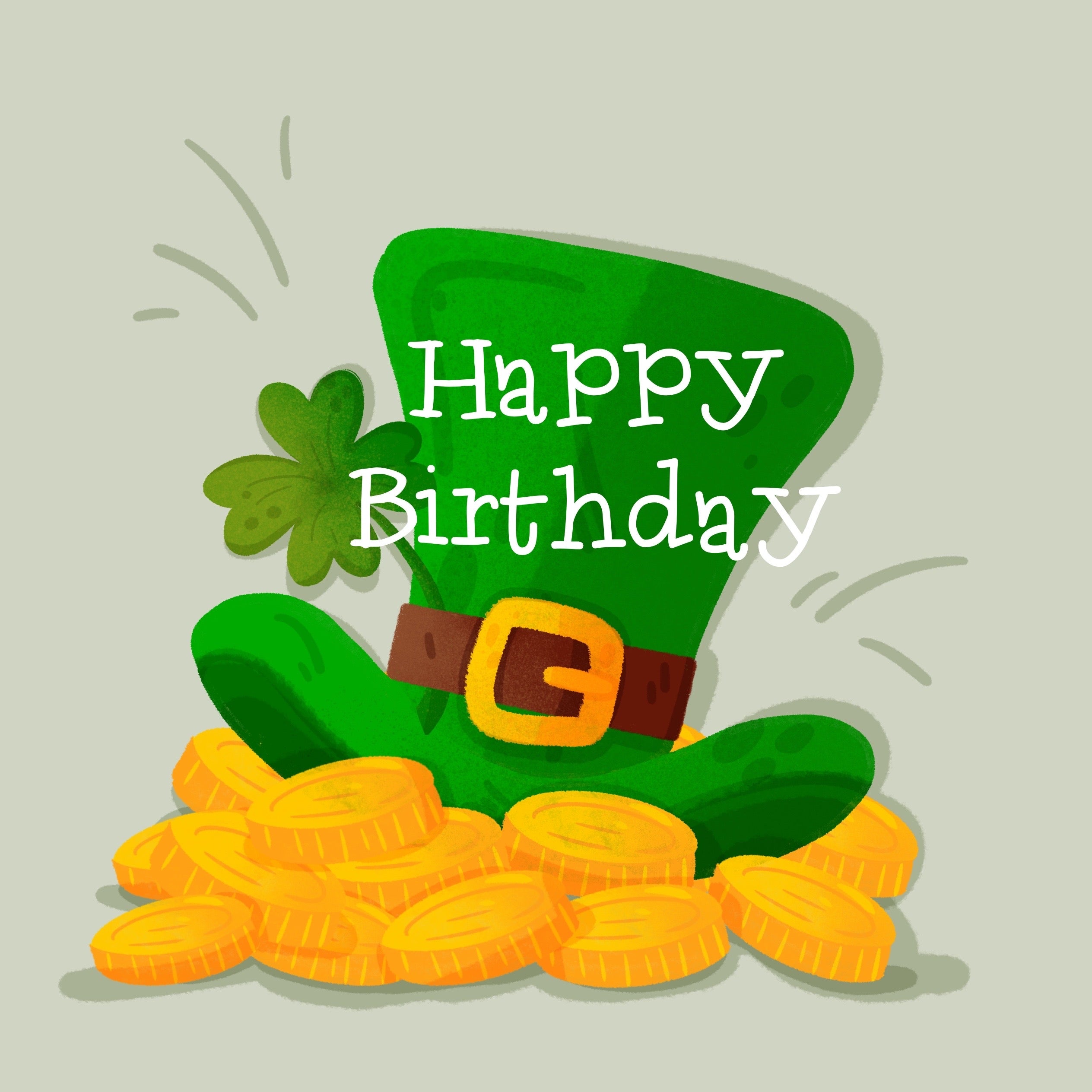 Happy Birthday Leprechaun Hat And Coins St. Patrick's Day Card | Boomf
