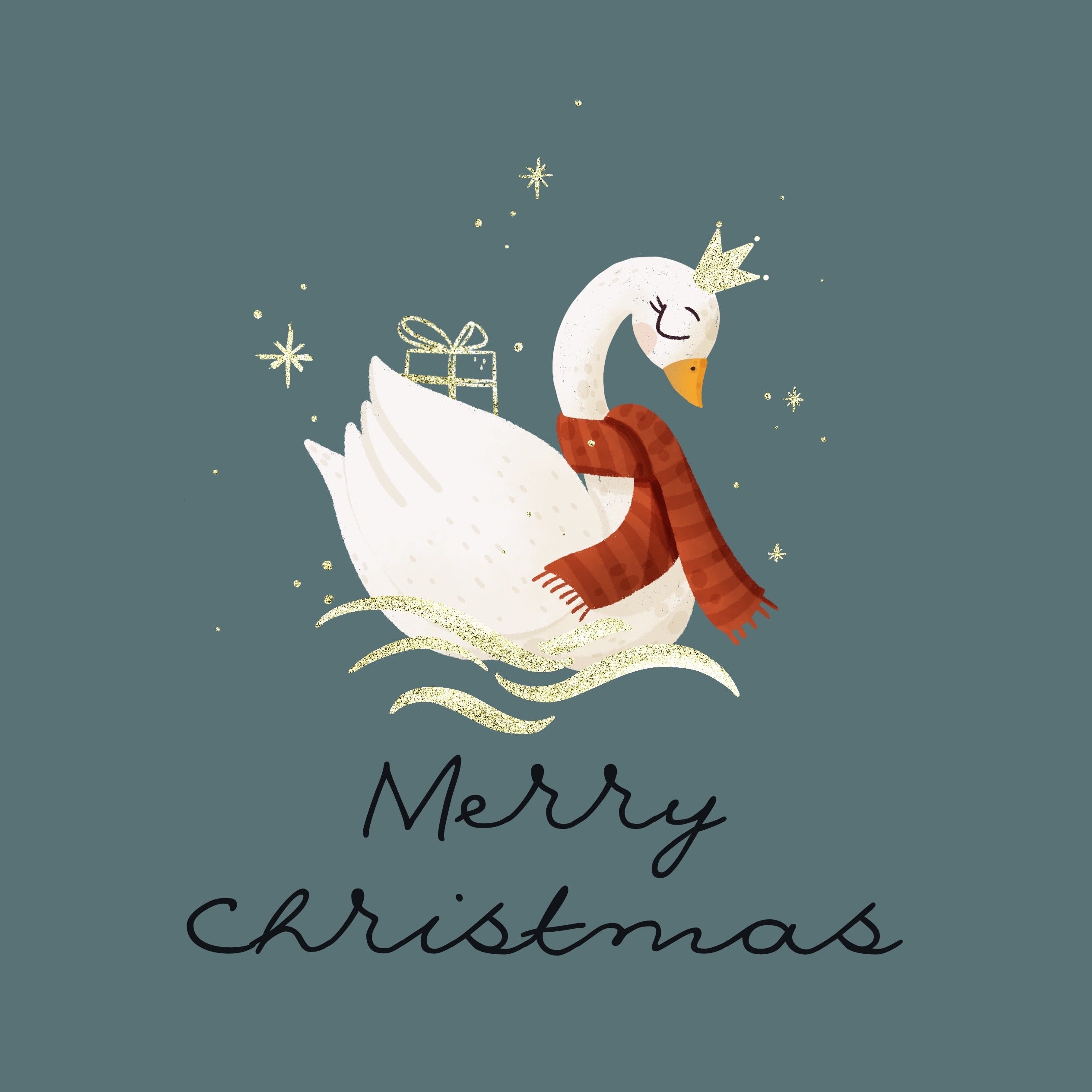 Merry Christmas Swan Princess Card Season_Christmas Seo_Swan | Boomf