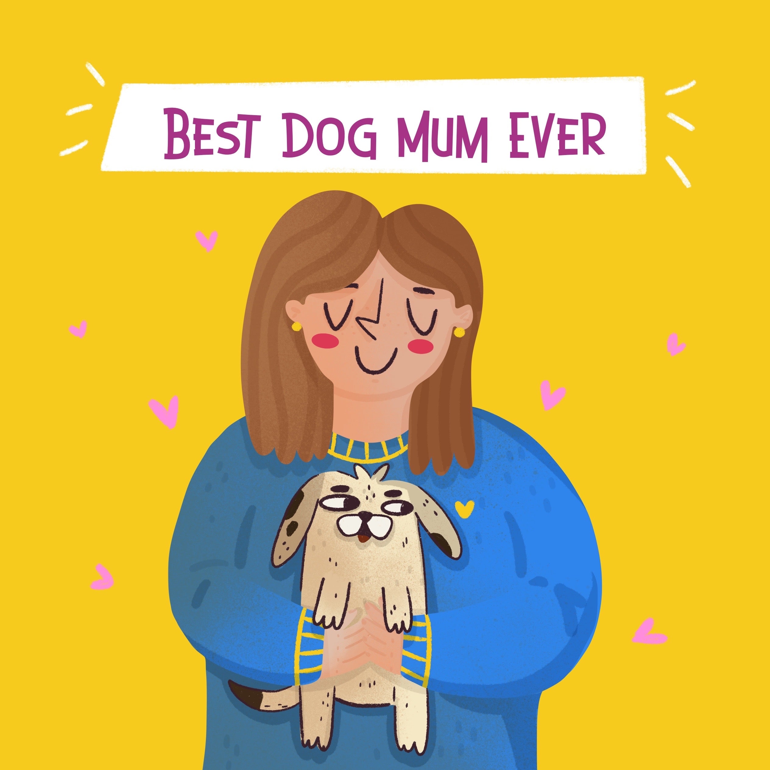 Best Dog Mum Ever Adorable Puppy Mother's Day Card | Boomf