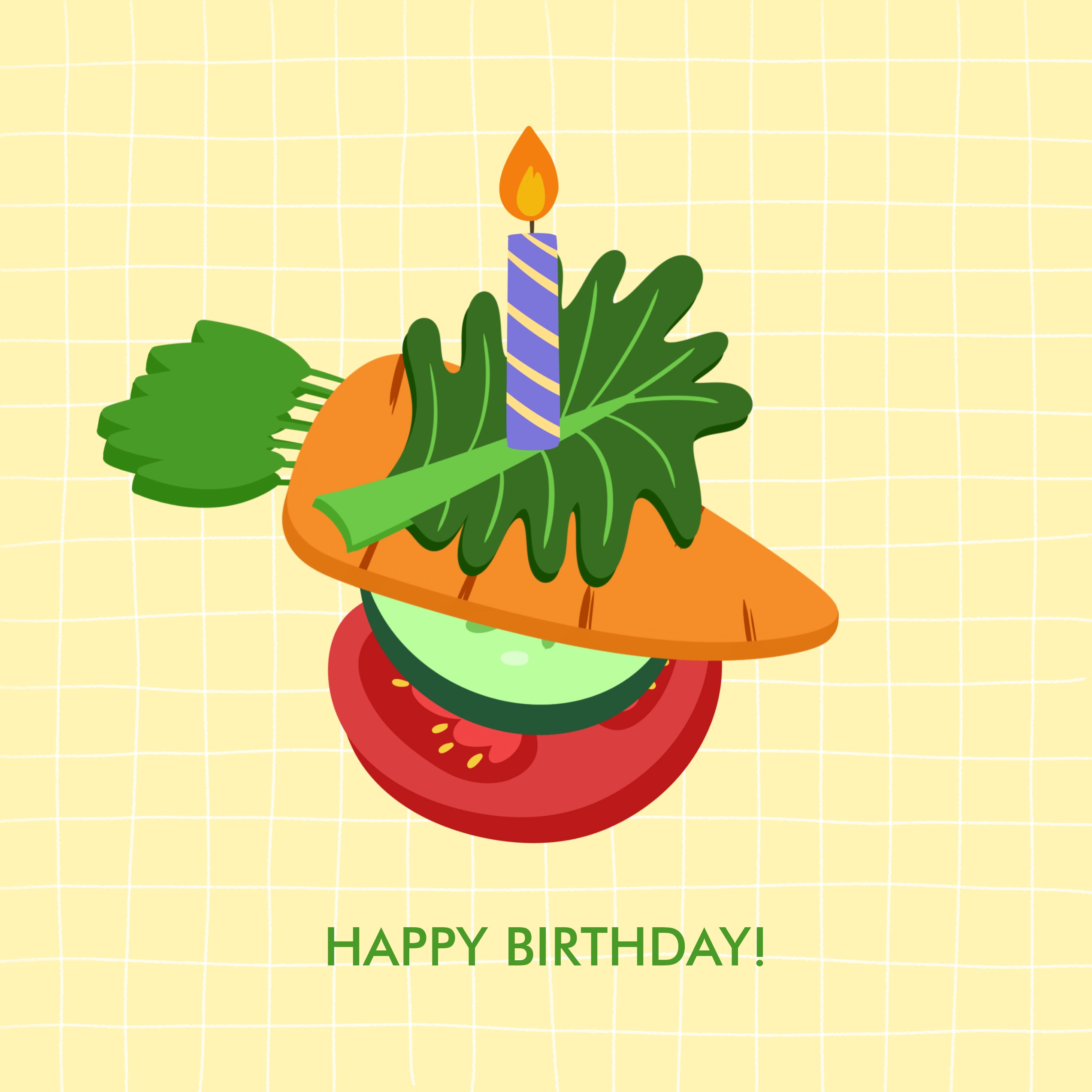 Healthy Food Happy Birthday Card | Boomf
