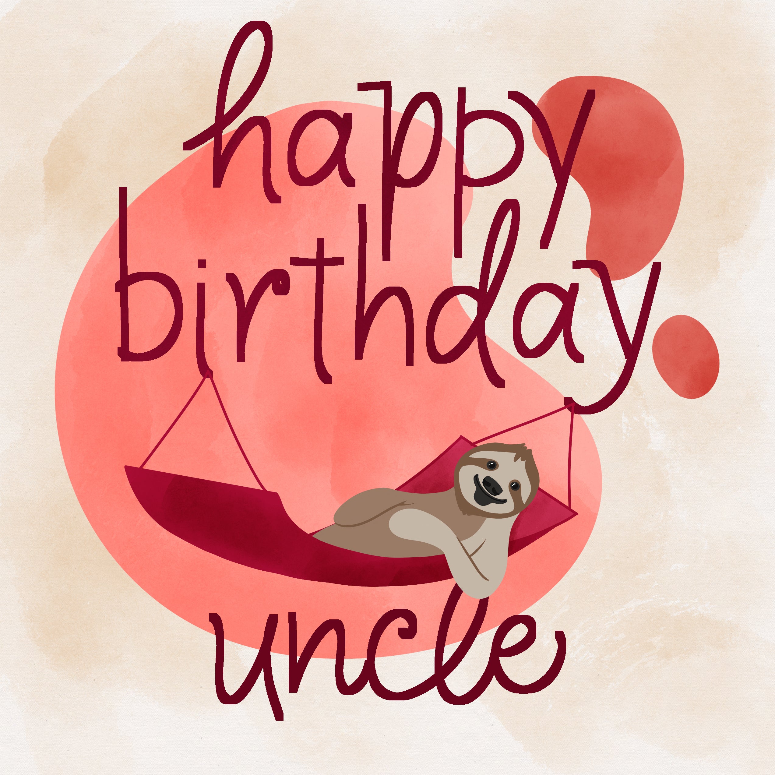 Happy Birthday Uncle Sloth Lying In Hammock | Boomf