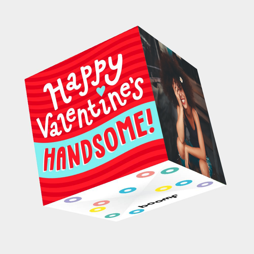 Happy Valentine's Handsome Bomb 3D Cube Card – Boomf