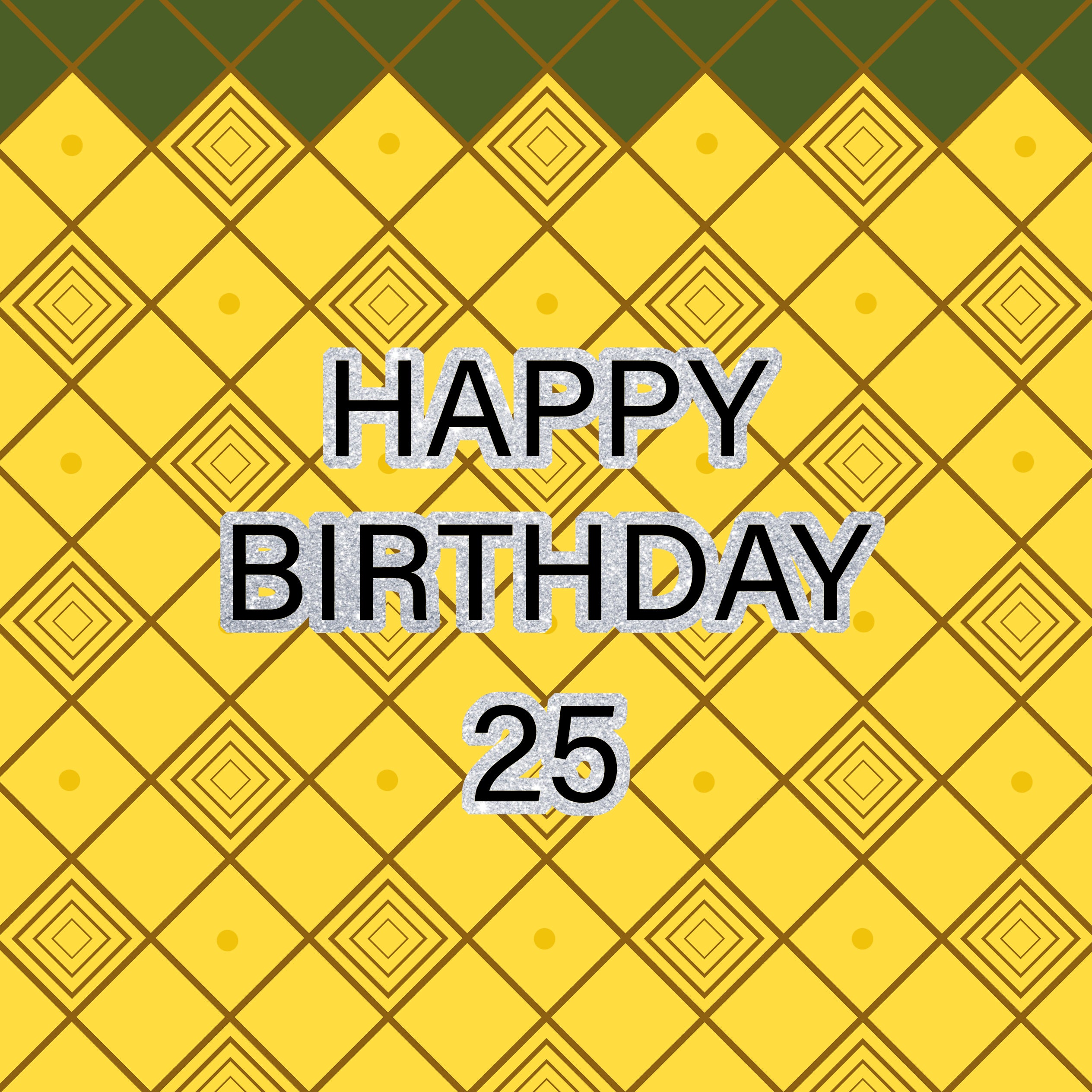 Yellow Pattern Happy 25th Birthday | Boomf