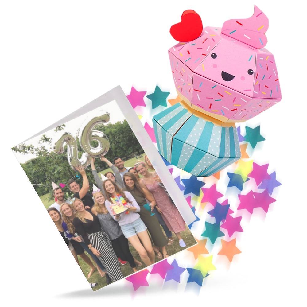 Cupcake 3D Pop-up Confetti Wild Card – Boomf