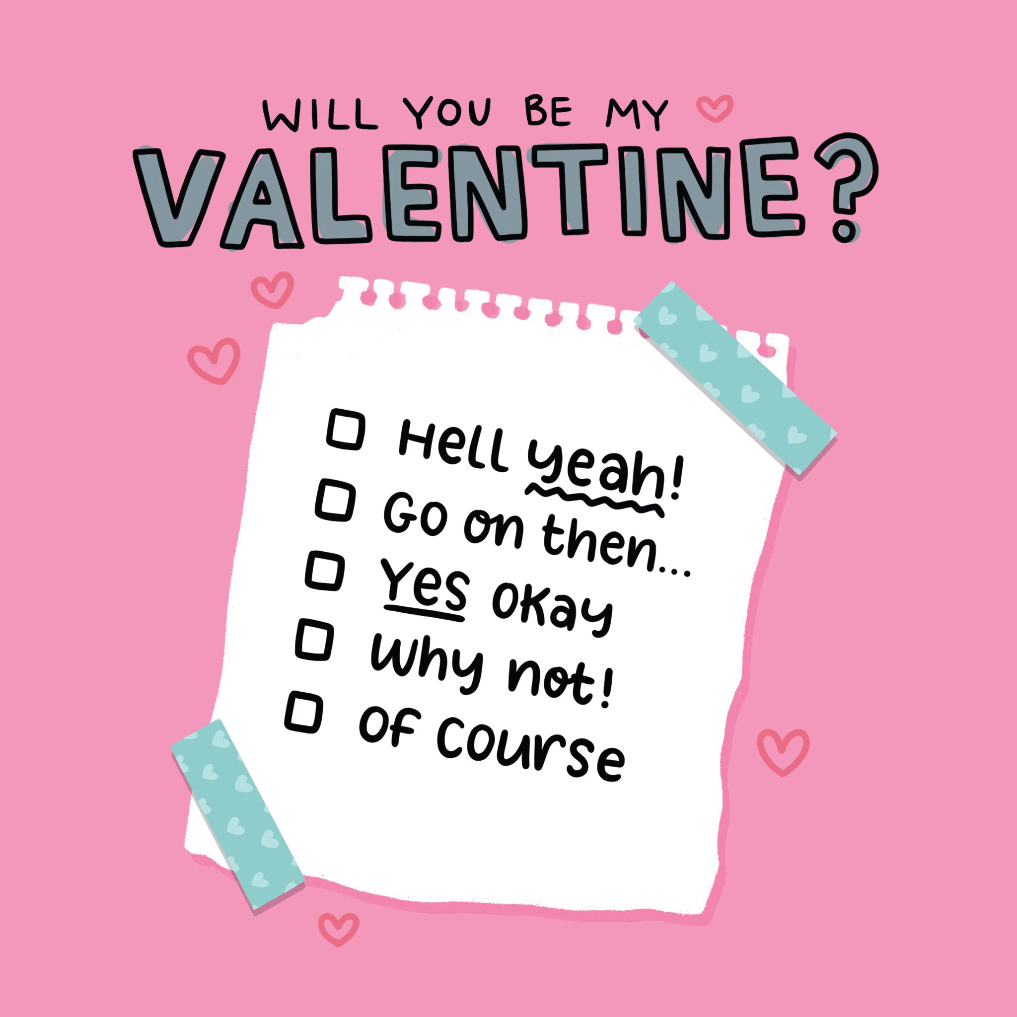 Will You Be My Valentine? Multiple Choice Card | Boomf