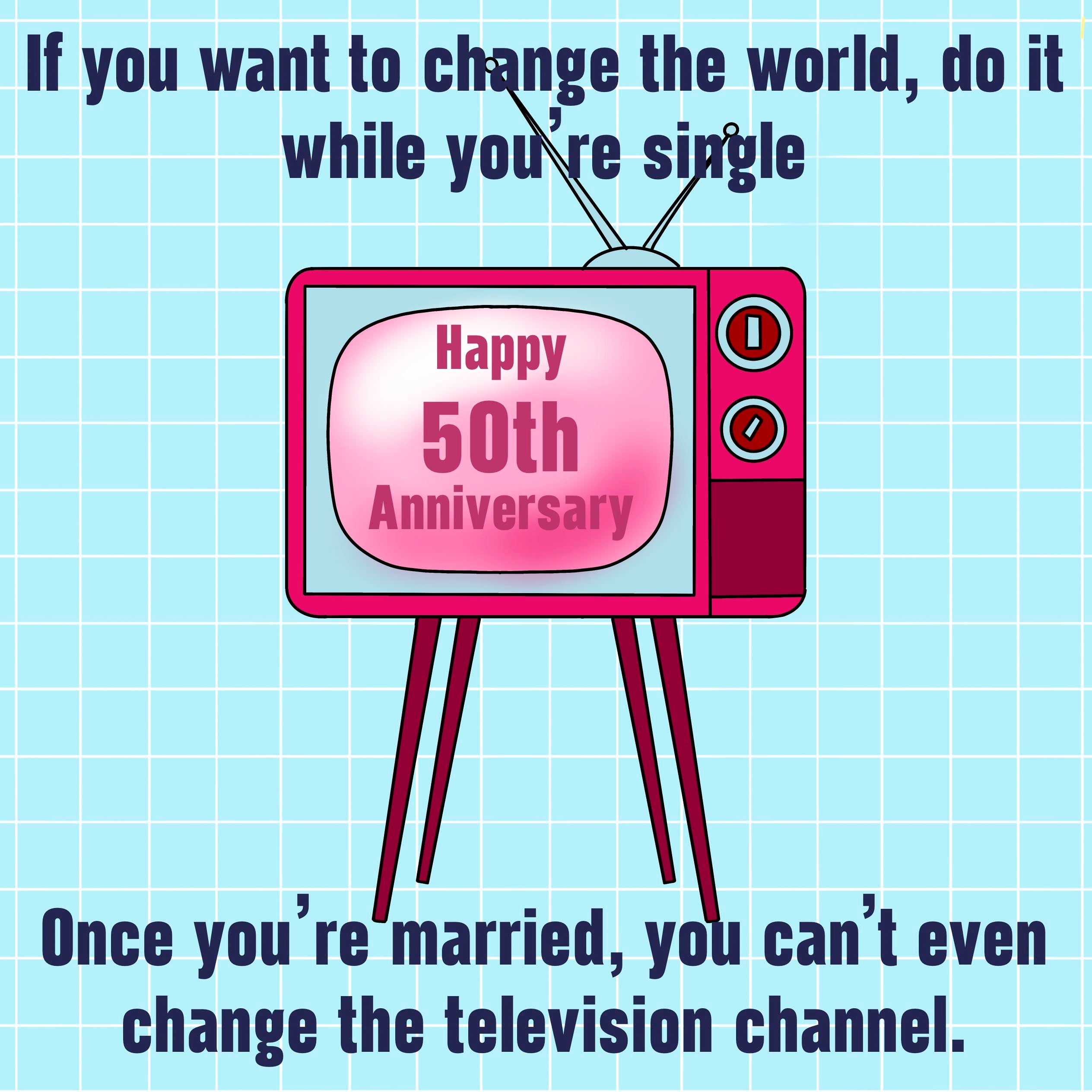 Happy 50th Anniversary Old TV | Boomf