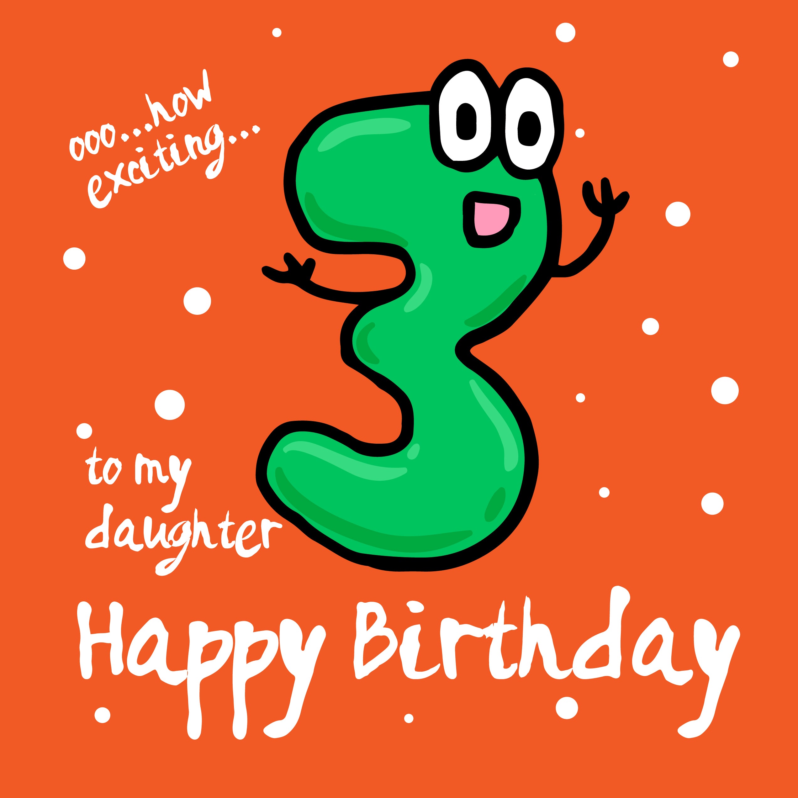 Funny Numbers Happy 3rd Birthday Daughter | Boomf