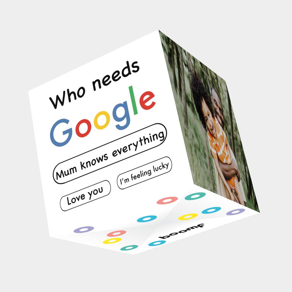 Who Needs Google Bomb 3D Cube Card – Boomf