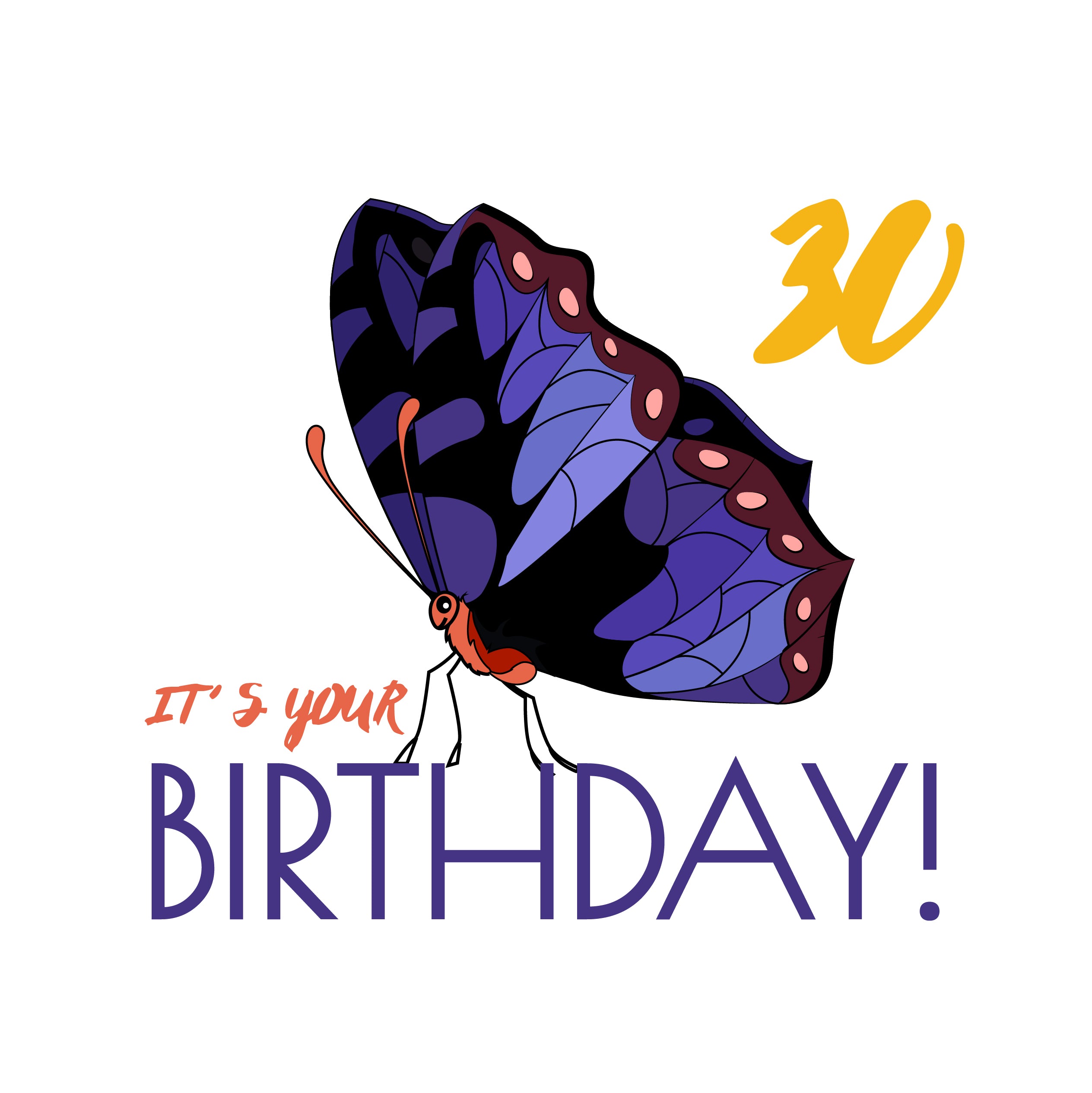 Blue Butterfly 30th Birthday | Boomf