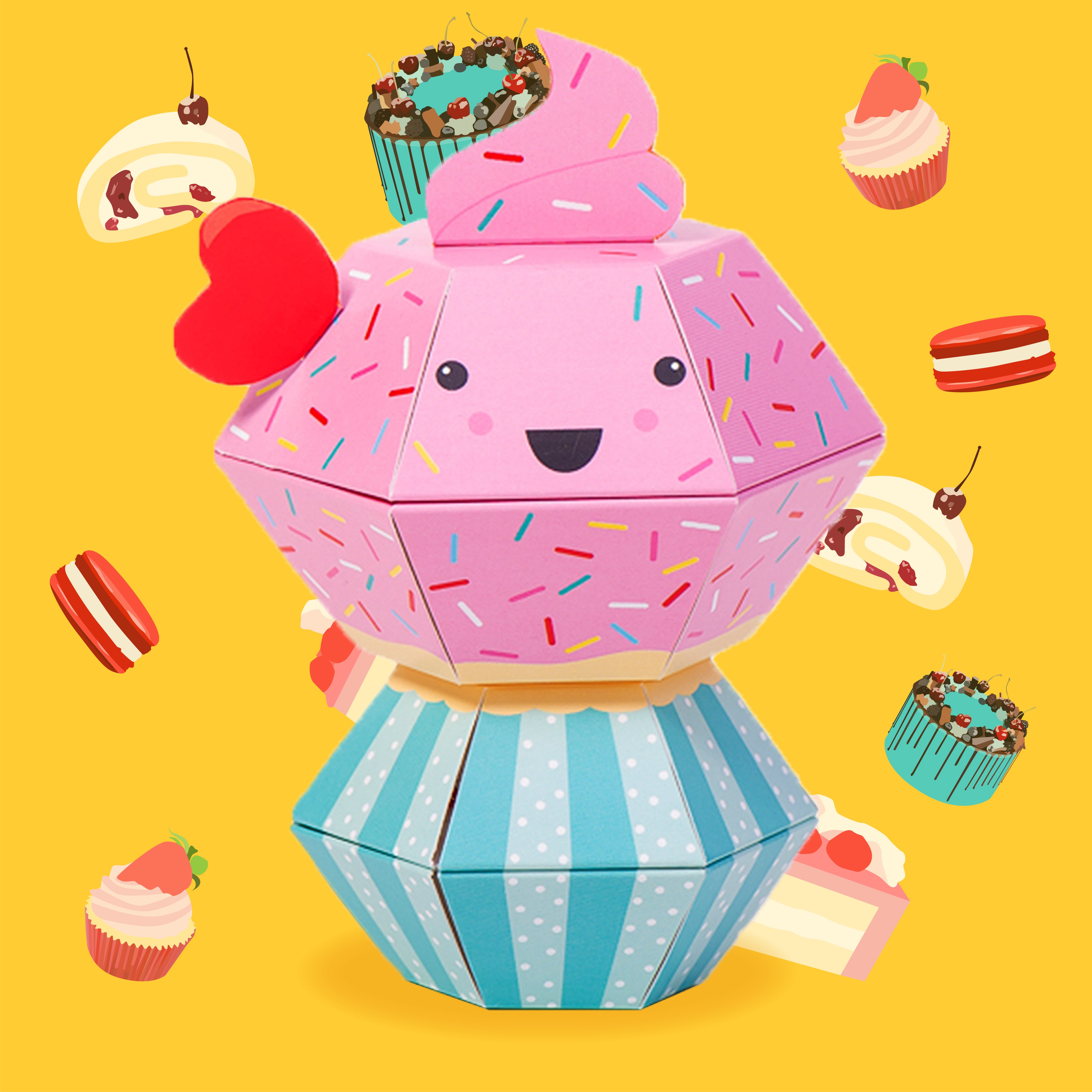 Cupcake 3D Pop-up Confetti Wild Card – Boomf