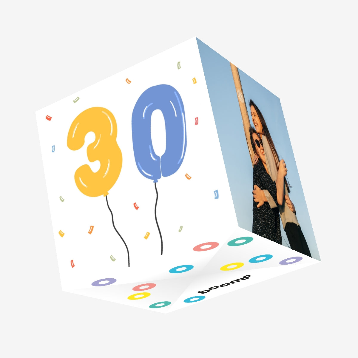 30 Balloons Multi Confetti-exploding Greetings Card – Boomf