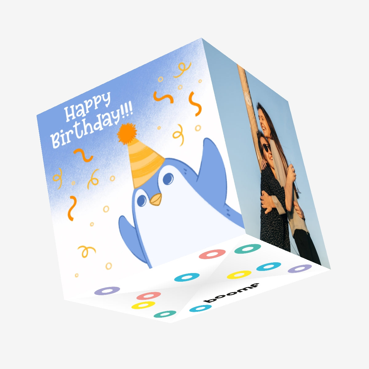 Festive Penguin Happy Birthday Confetti-exploding Greetings Card – Boomf