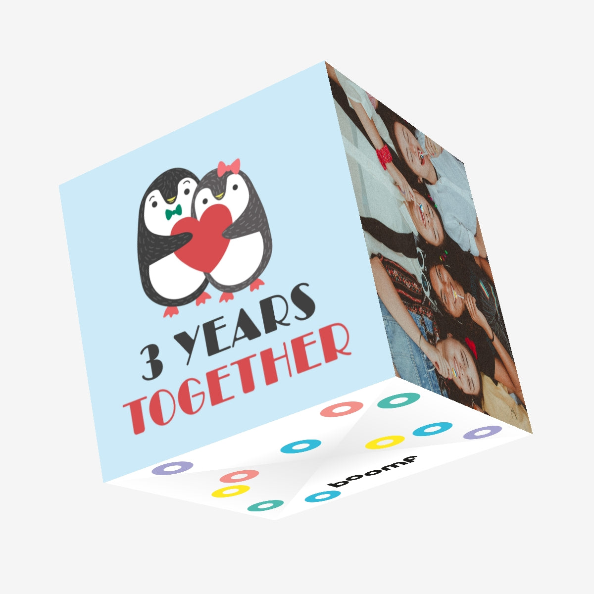 Cute Penguin Couple 3 Years Together Confetti-exploding Greetings Card ...
