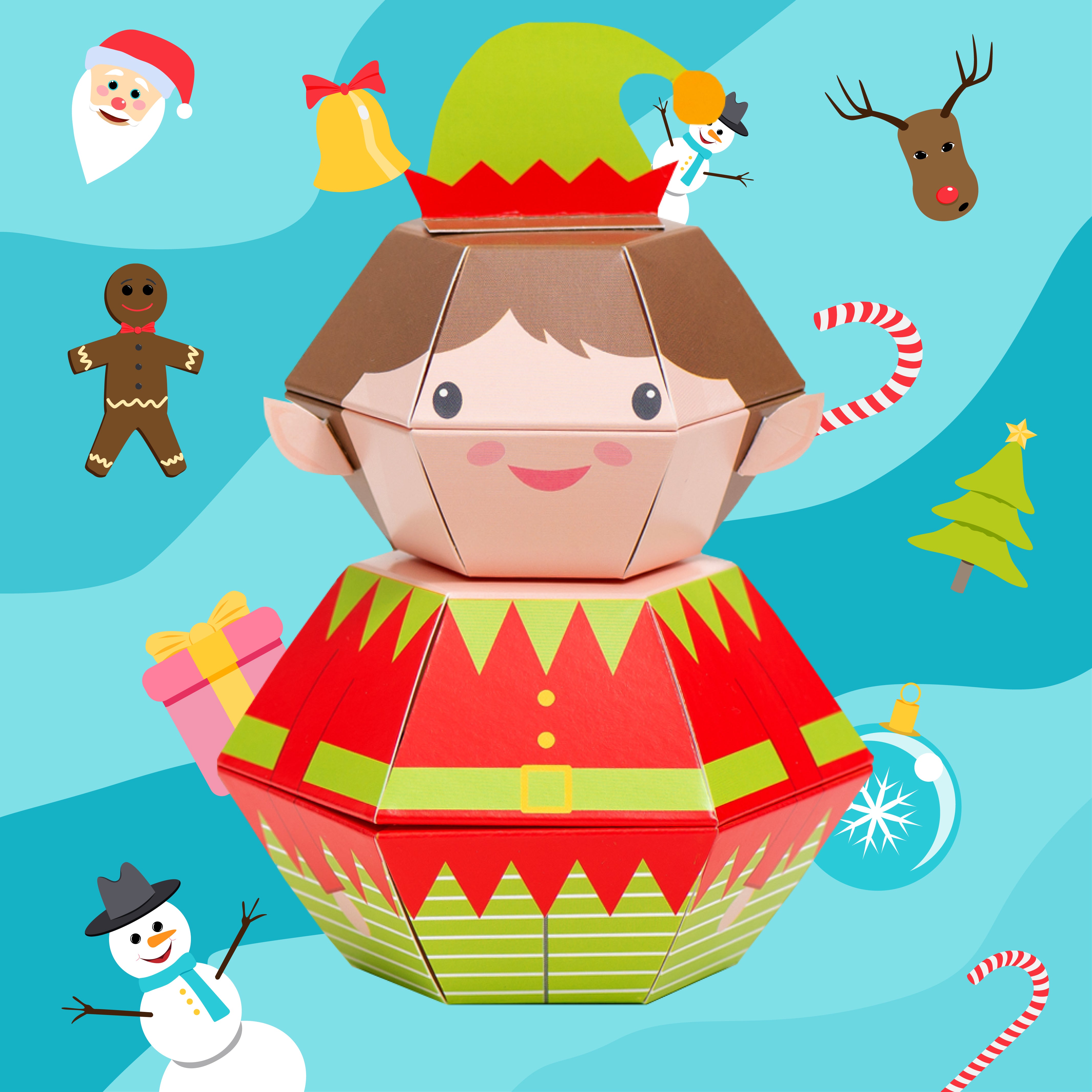 Elf Personalised 3D Pop-up Confetti Wild Card – Boomf