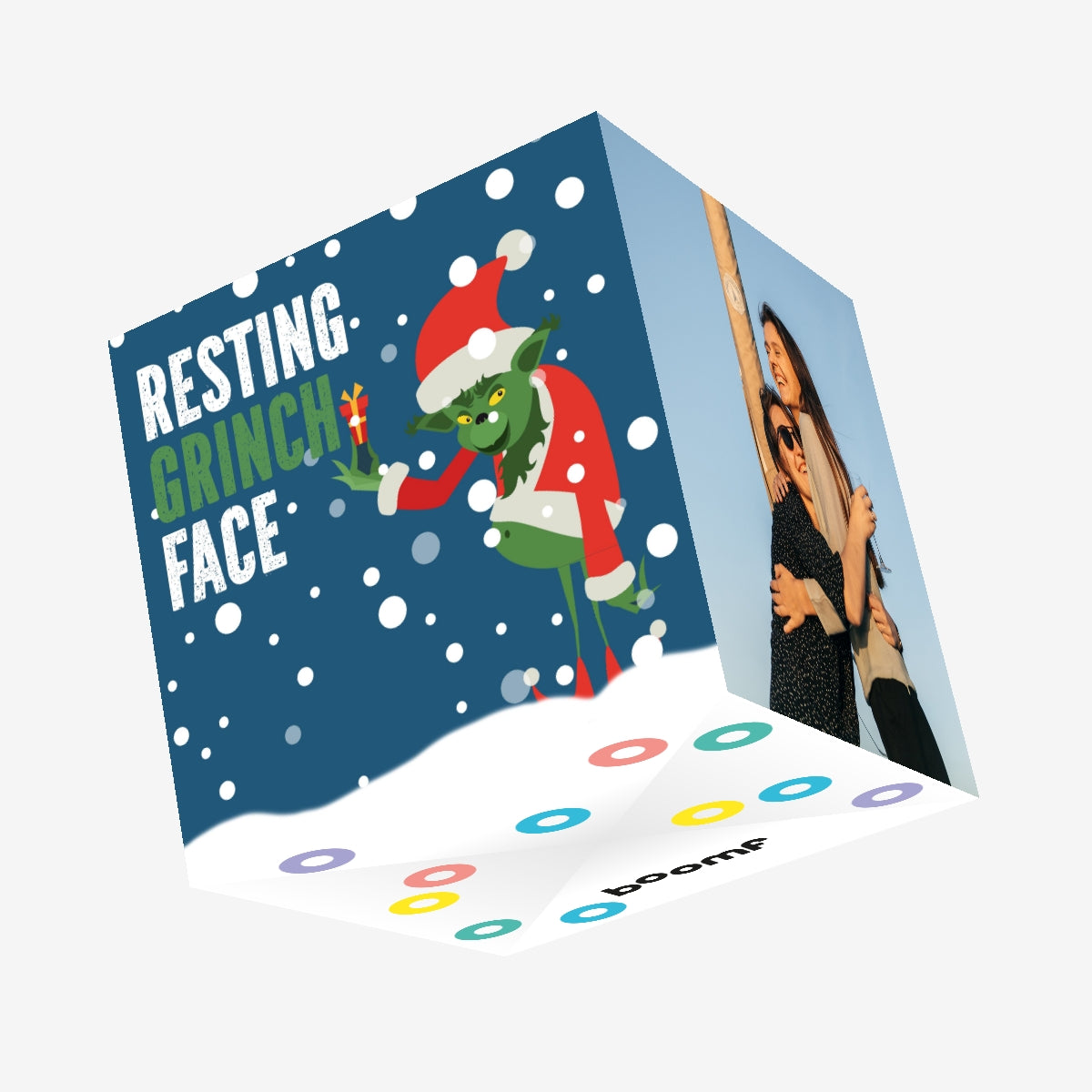 Resting Grinch Face Christmas Confetti-exploding Greetings Card – Boomf