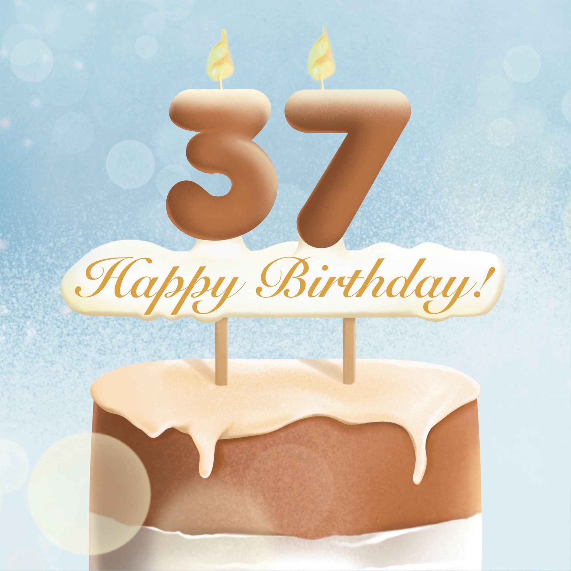 37th Happy Birthday Cake Card – Boomf