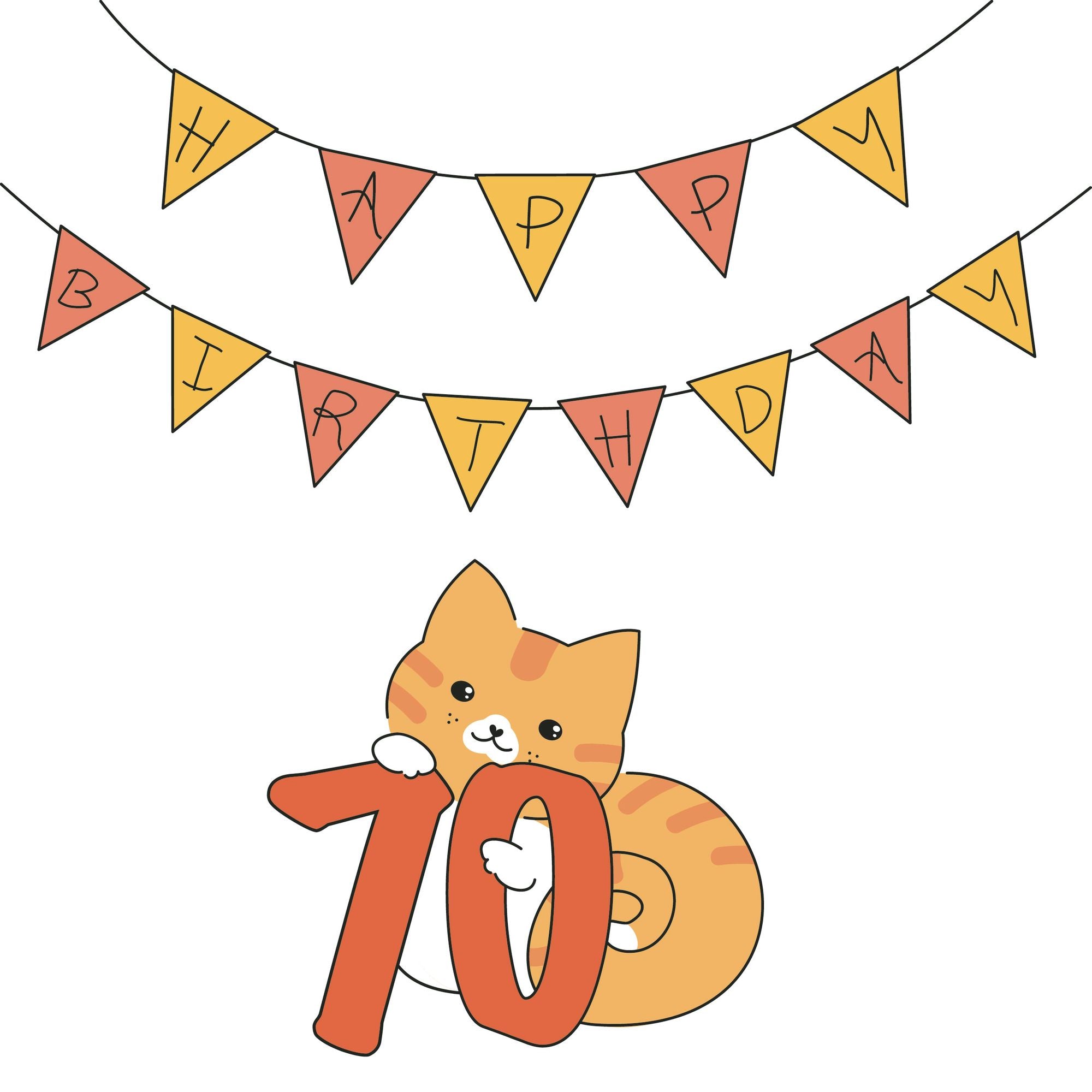 Birthday Cat 70 Card – Boomf