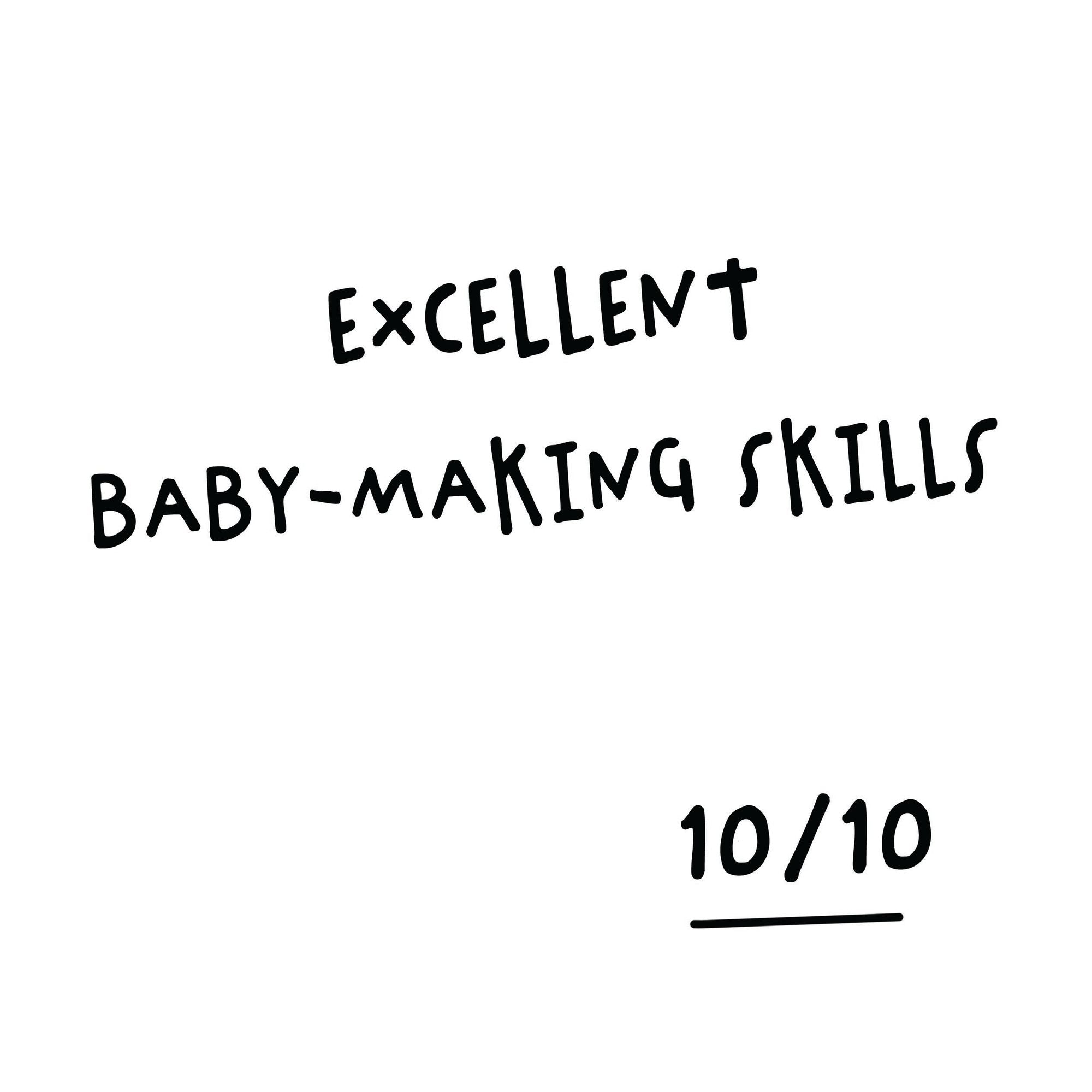 Excellent Baby-Making Skills Card – Boomf