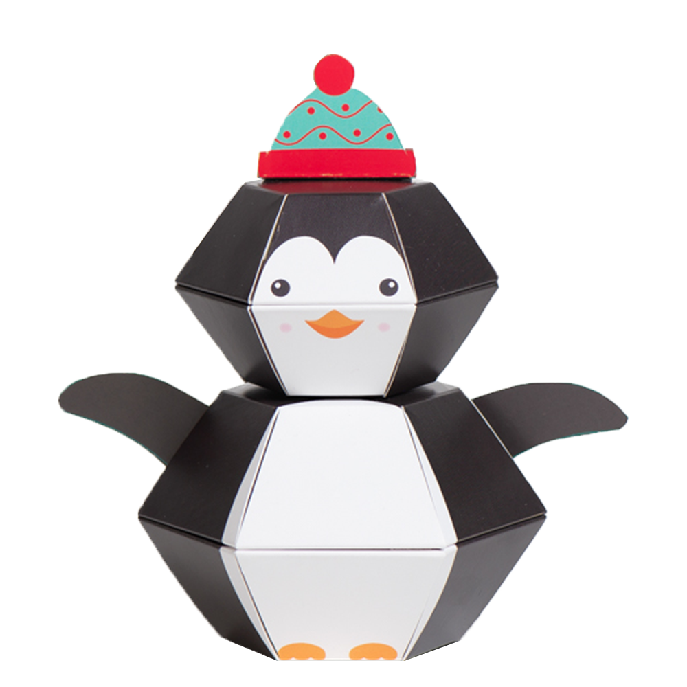 Christmas Penguin Personalised 3D Pop-up Confetti Wild Card – Boomf