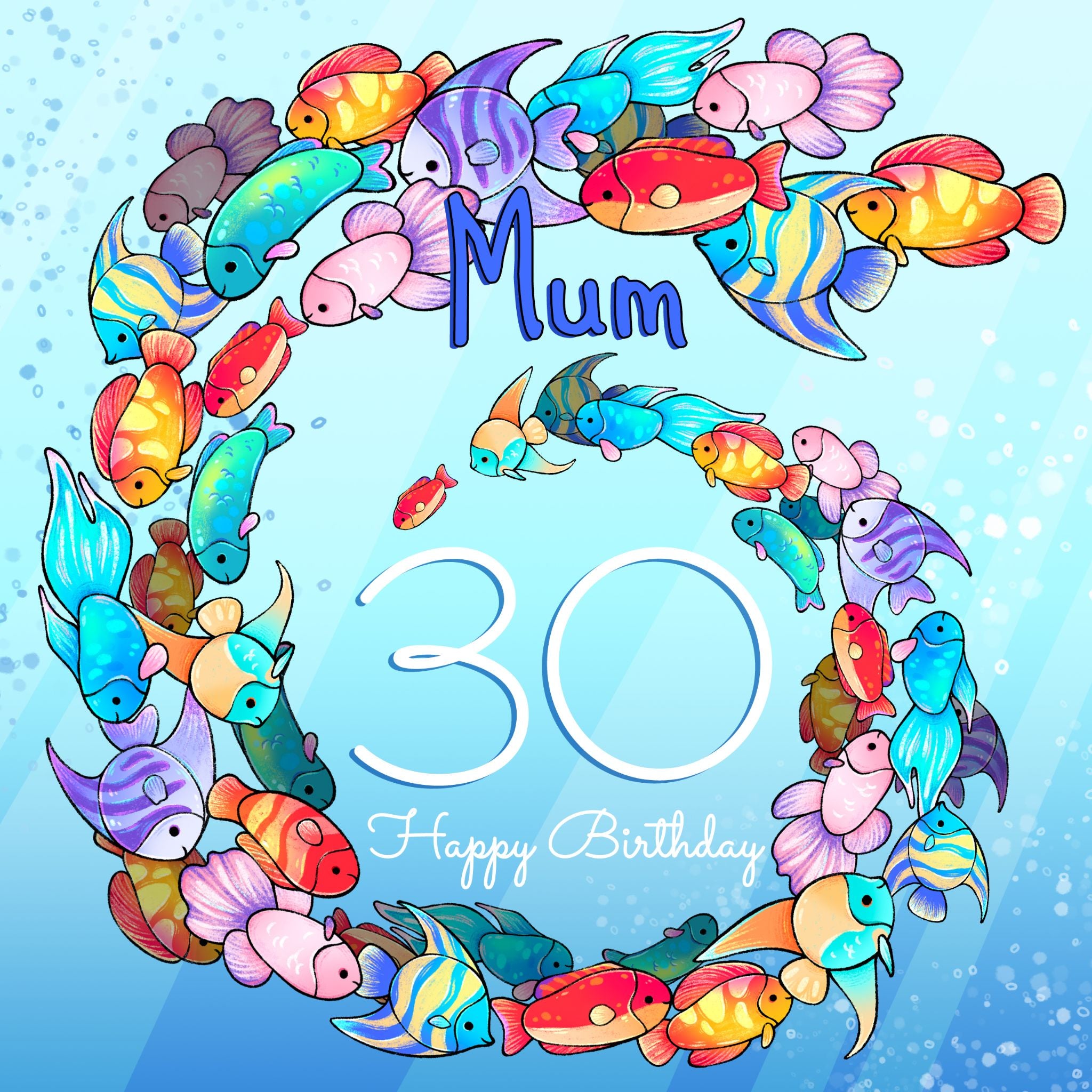 30th Birthday Fish Mom Card – Boomf