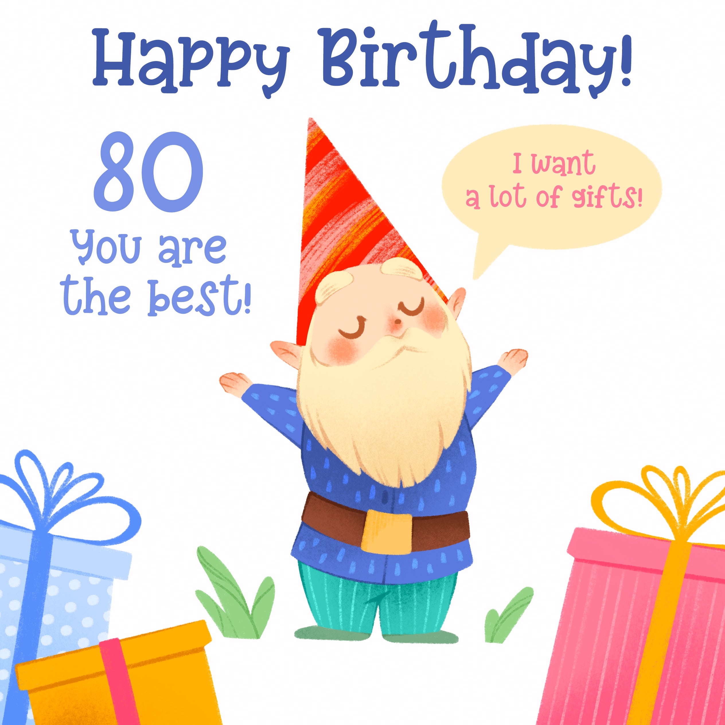 Cute Little Dwarf Happy 80th Birthday You Are The Best | Boomf