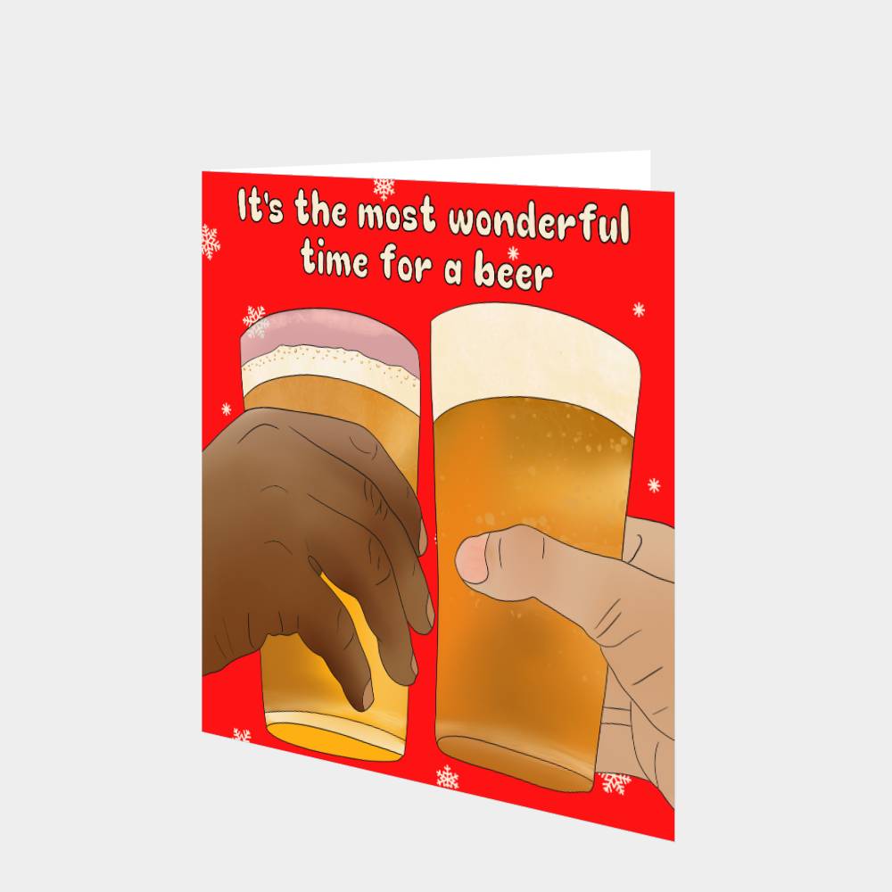 Time For A Beer Christmas Card – Boomf