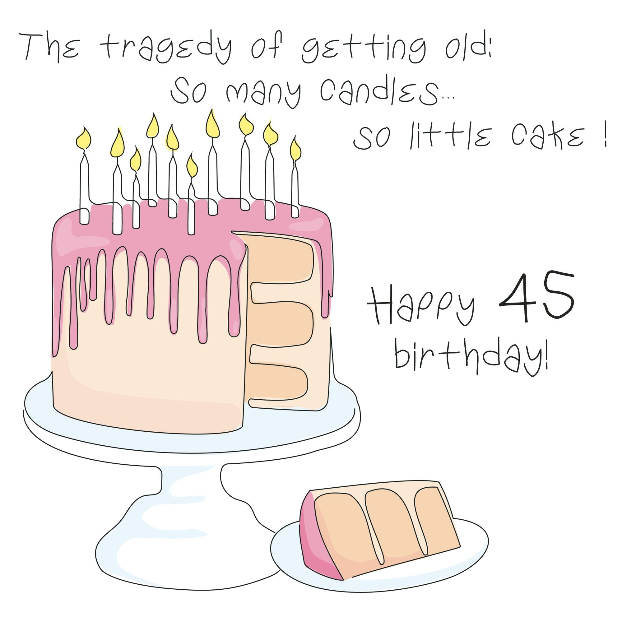 Happy 45 Birthday Card – Boomf