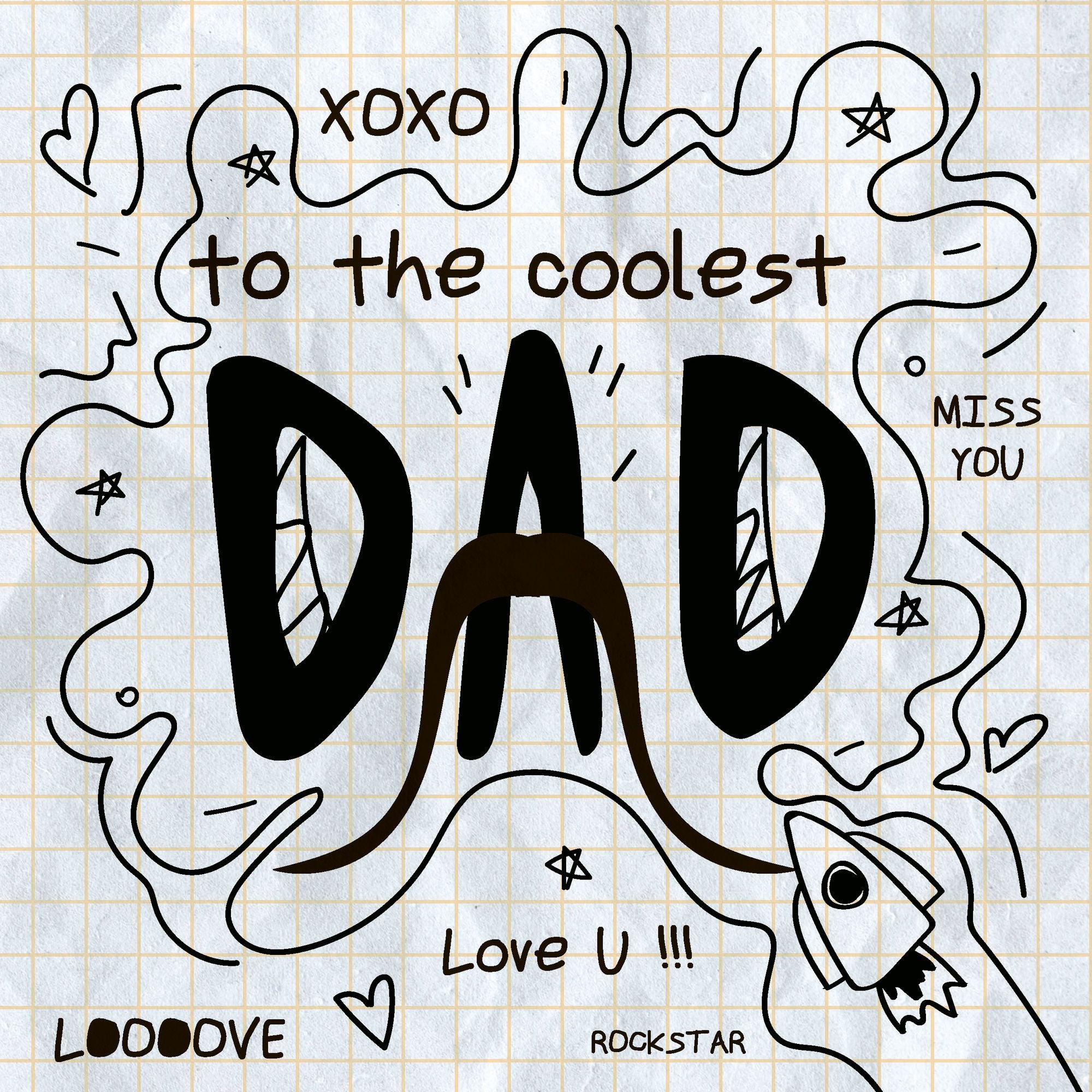 To The Coolest Dad Doodle Card – Boomf