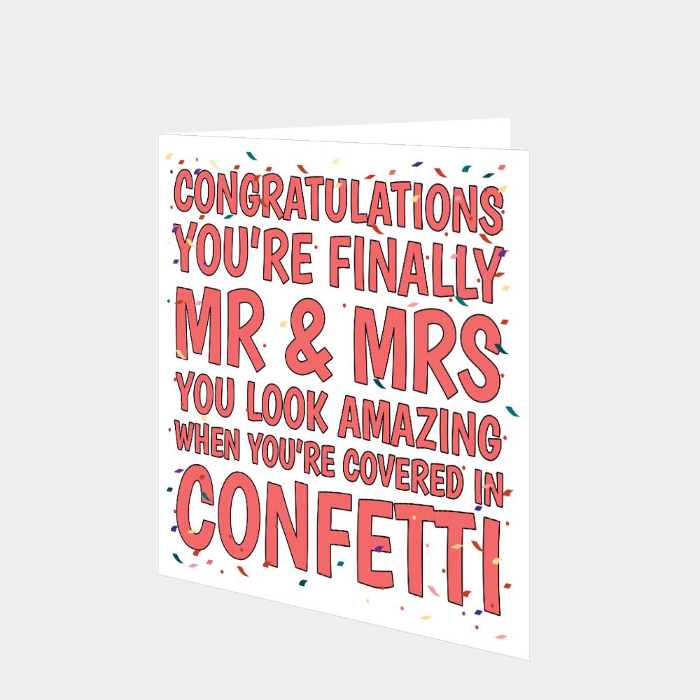 Wedding Confetti Mr Mrs Card – Boomf